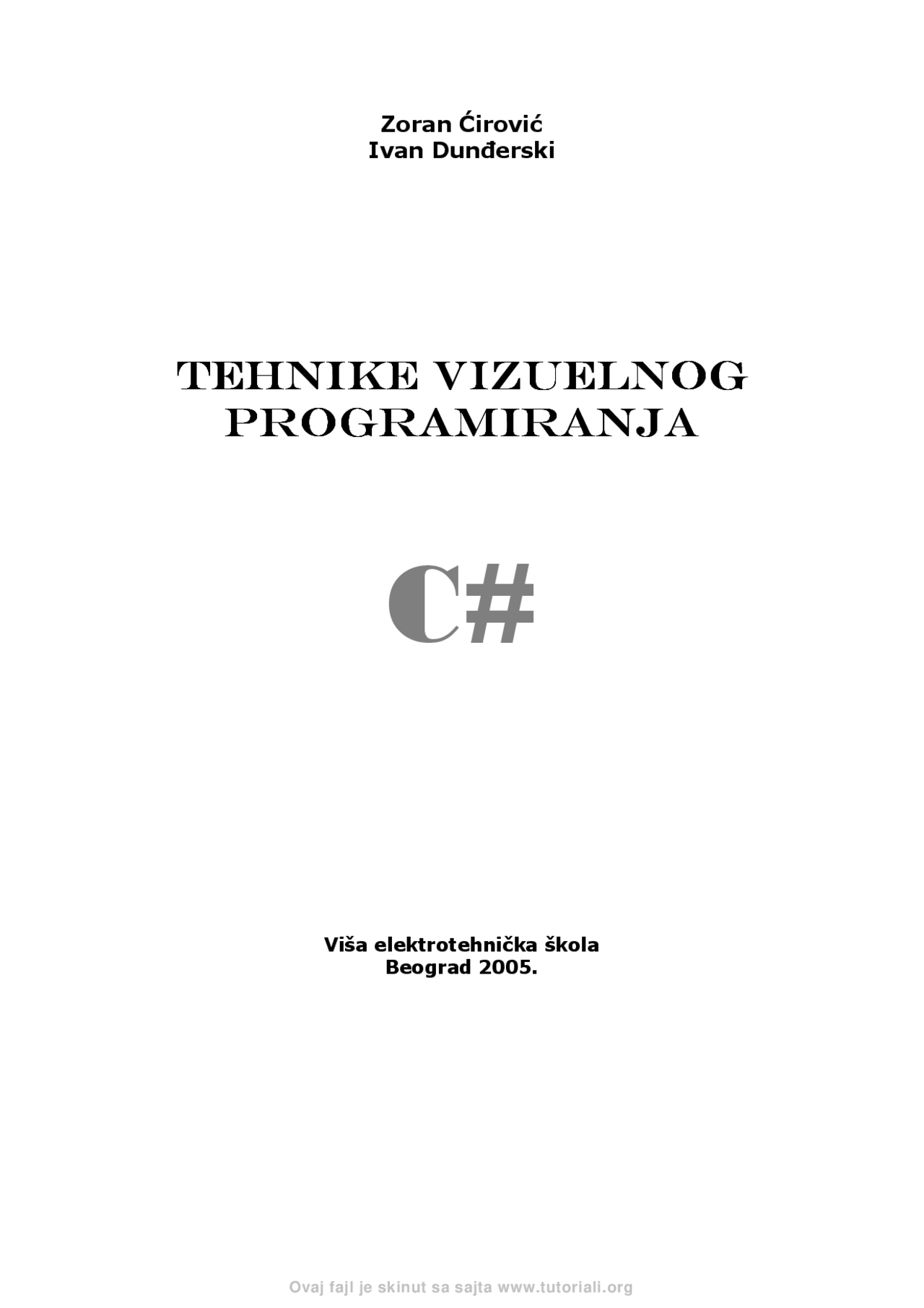 Tehnike vizuelnog programiranja | Rezime' predlog Osnovi programiranja ...