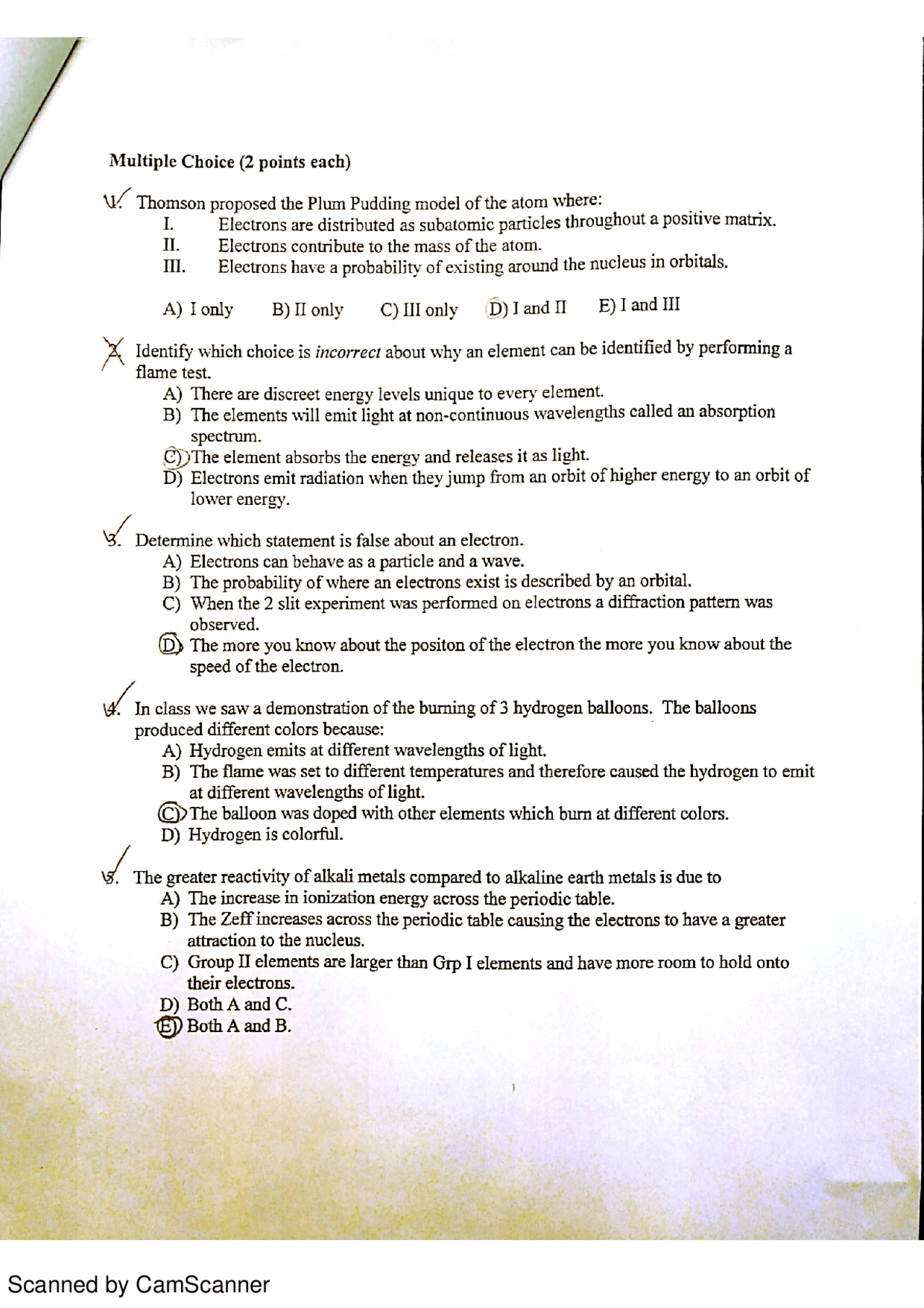 Solved Practice Questions For Midterm General Chemistry For Engineers