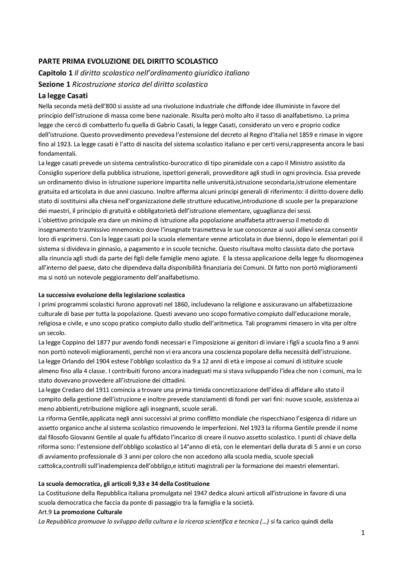 Riassunto Compendio Di Legislazione Scolastica Simone Ed Docsity