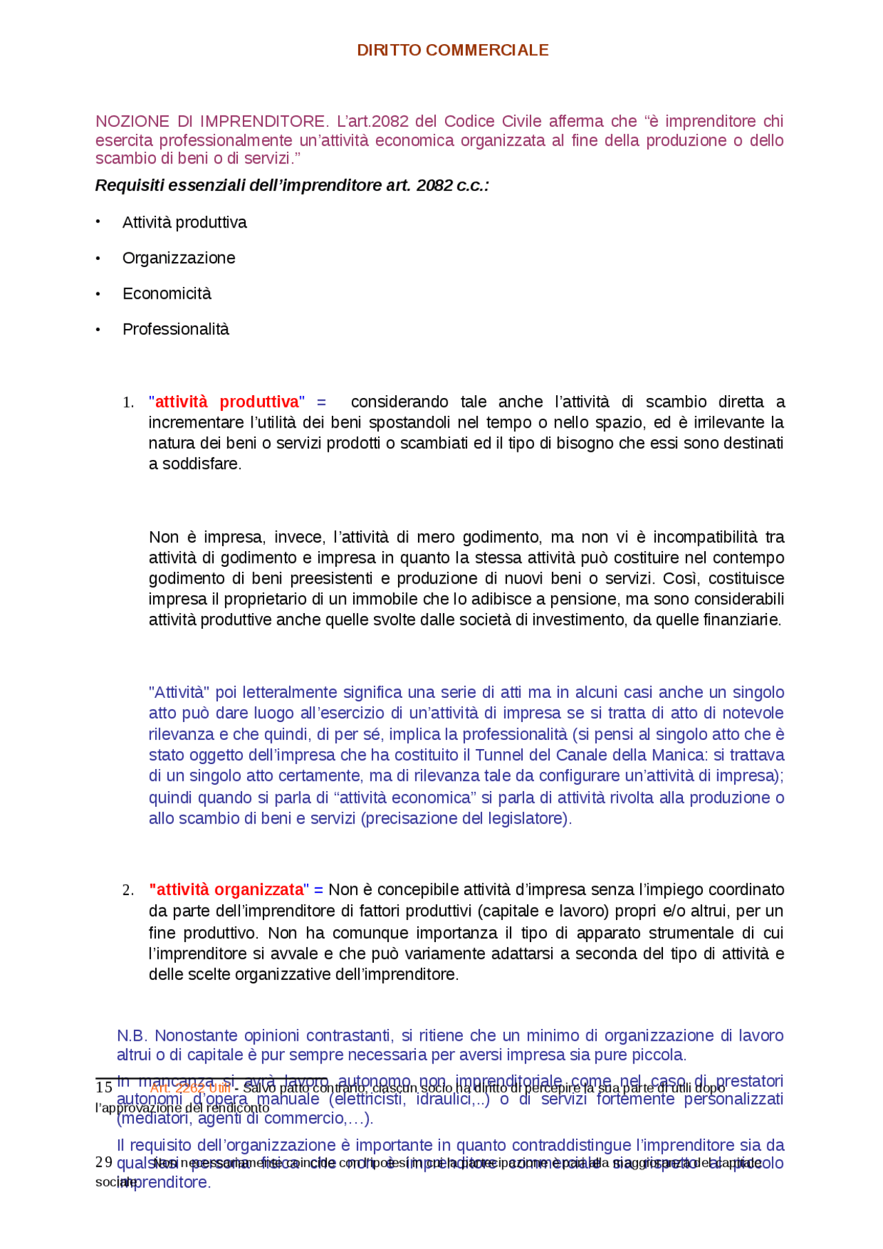 Diritto Commerciale Completo Docsity