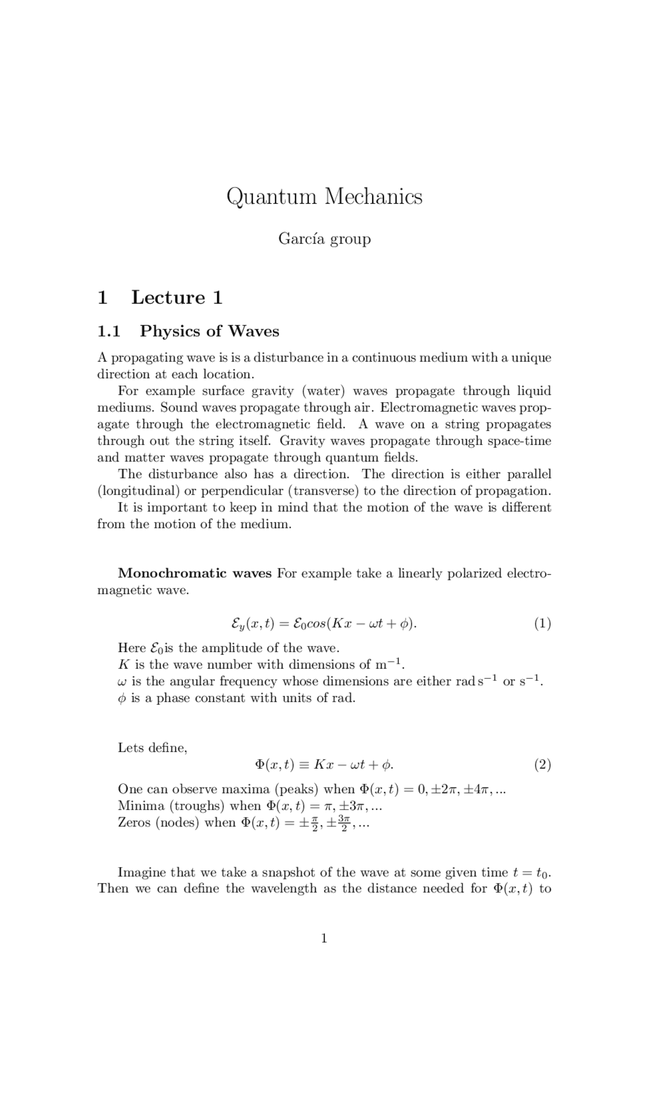 Quantum Notes In Progress Docsity