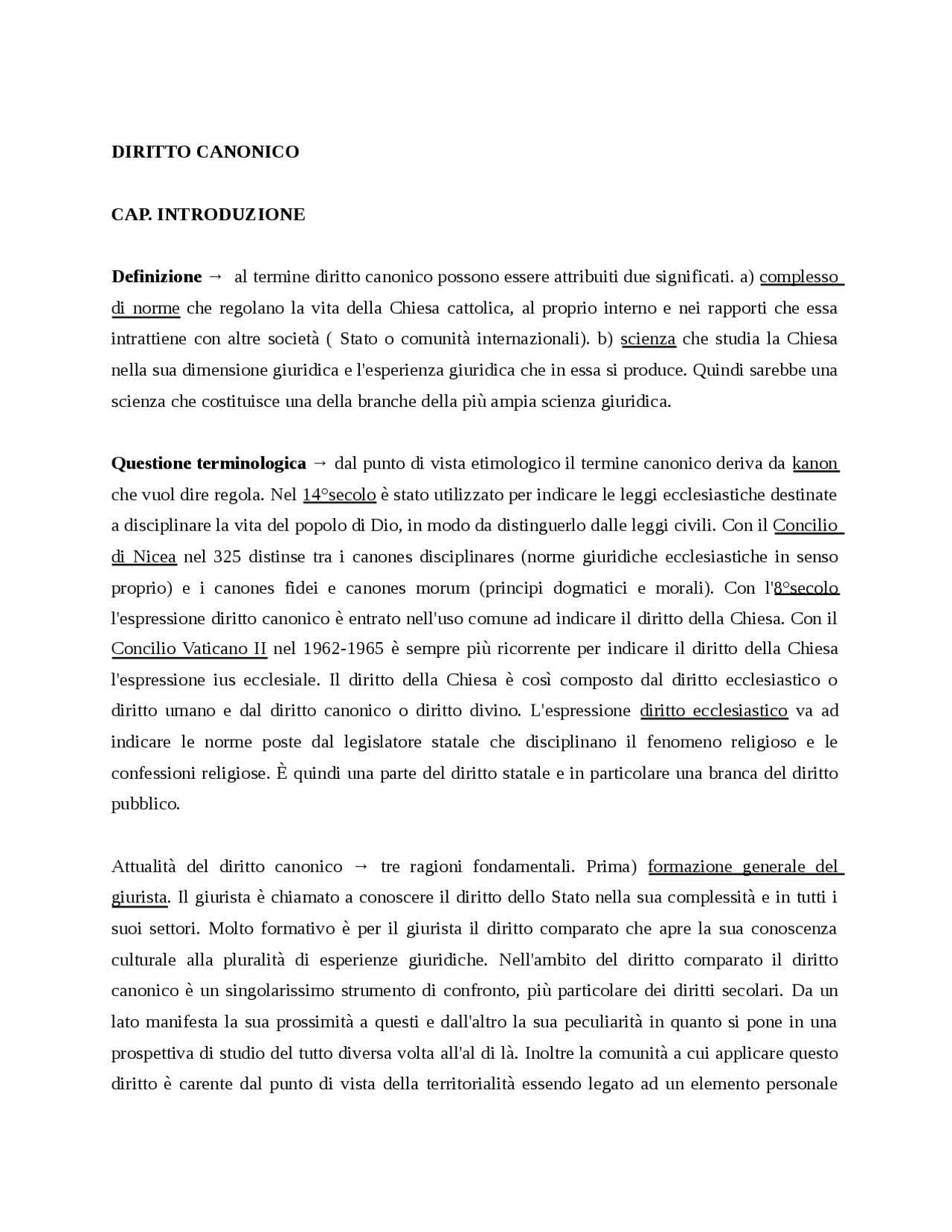 Riassunto Diritto Canonico Prof Zaunnazzi G Docsity