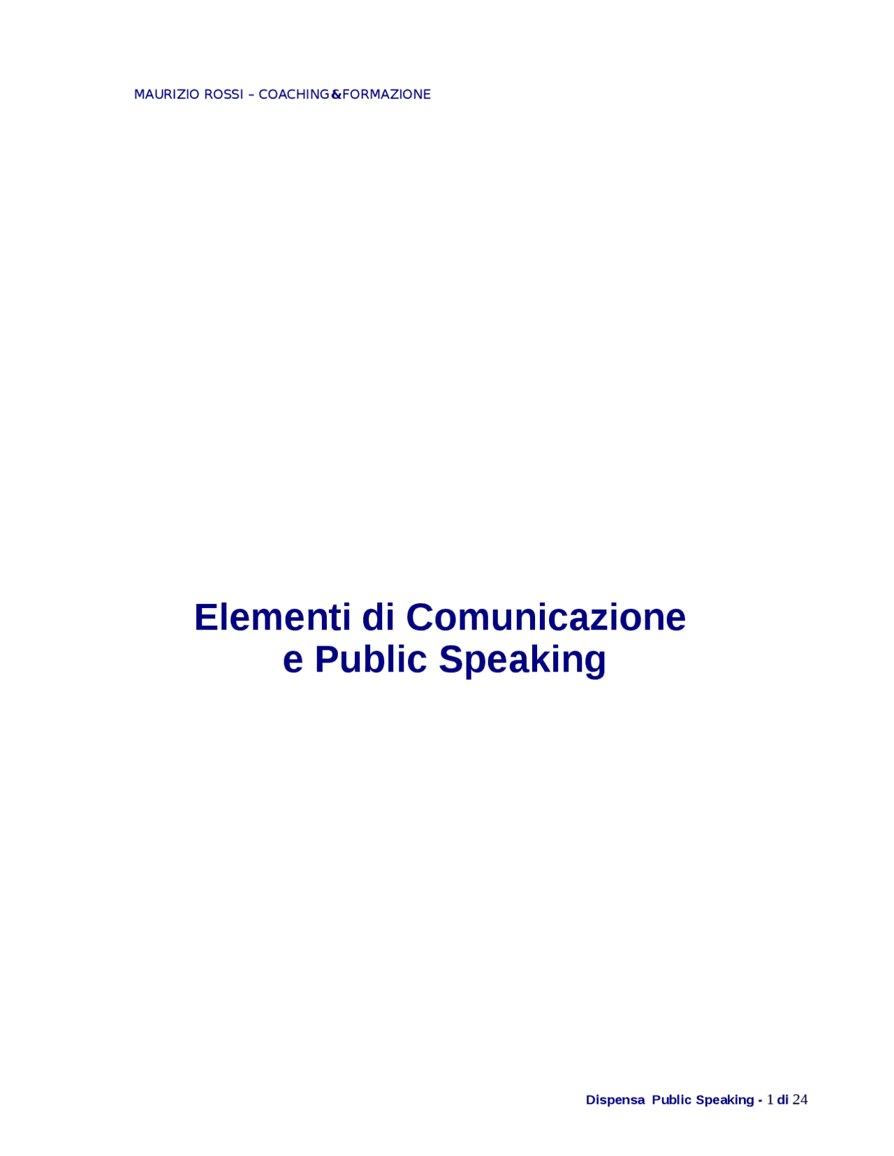 Dispensa Public Speaking Docsity