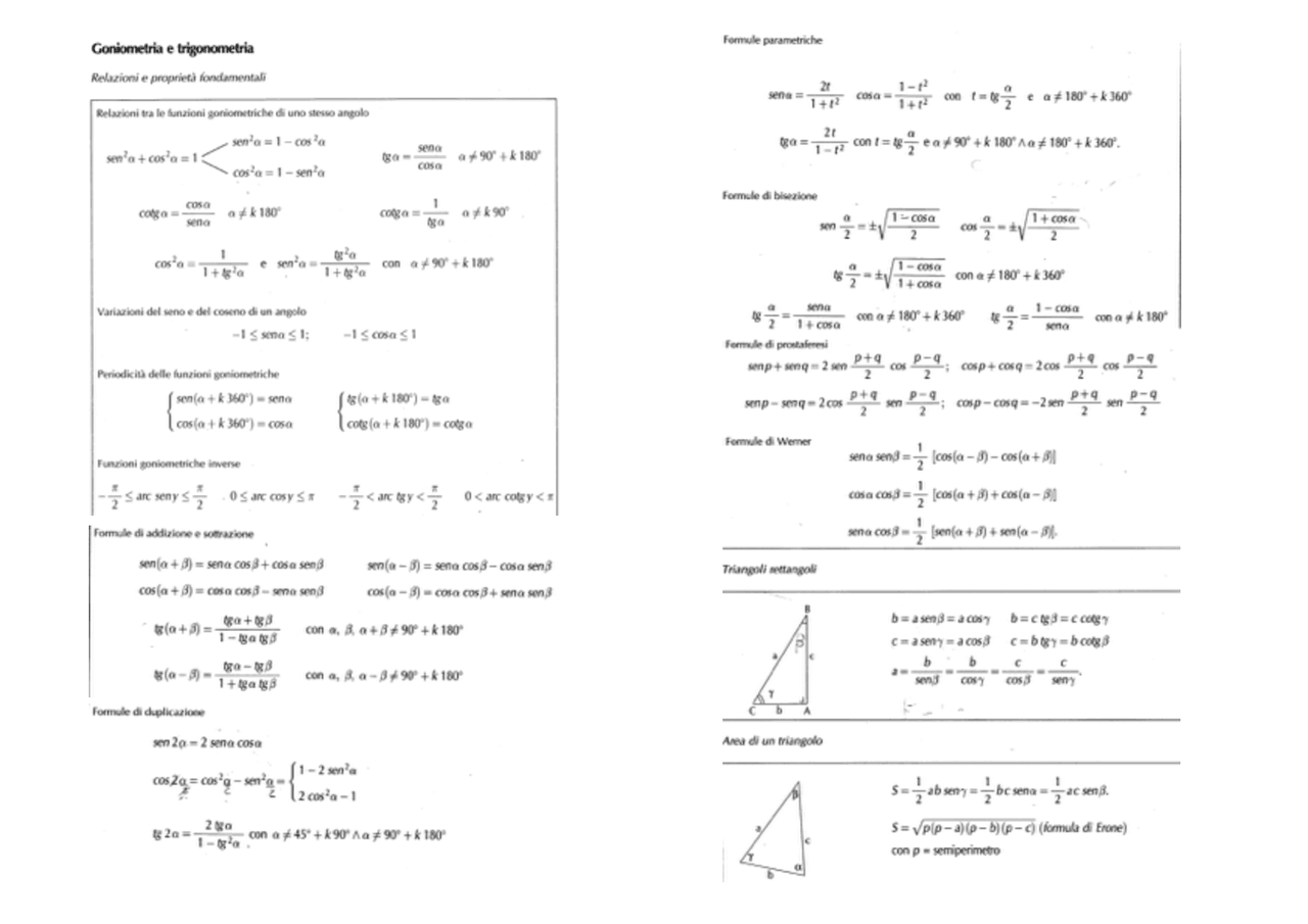 Formule Analisi1 Docsity