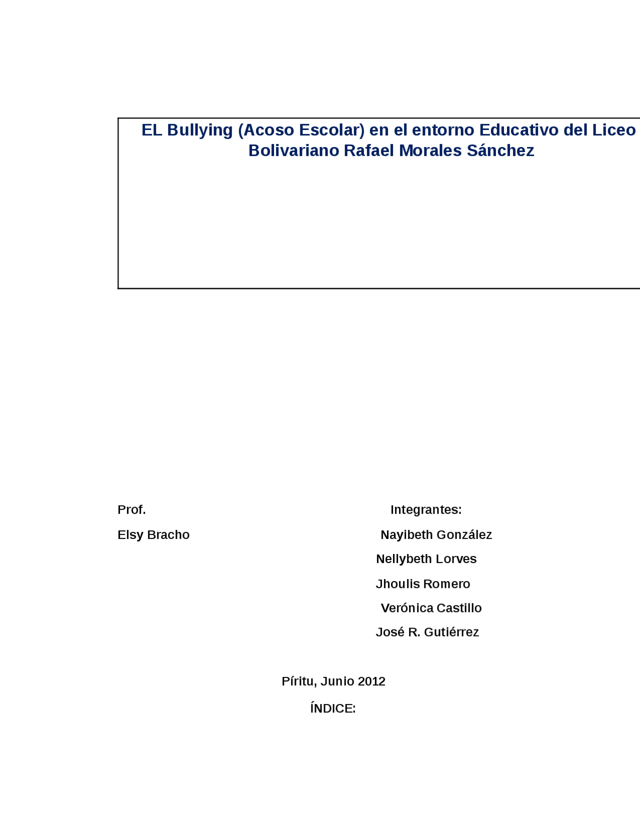 Proyecto de 5to año bullying | Guías, Proyectos, Investigaciones de ...