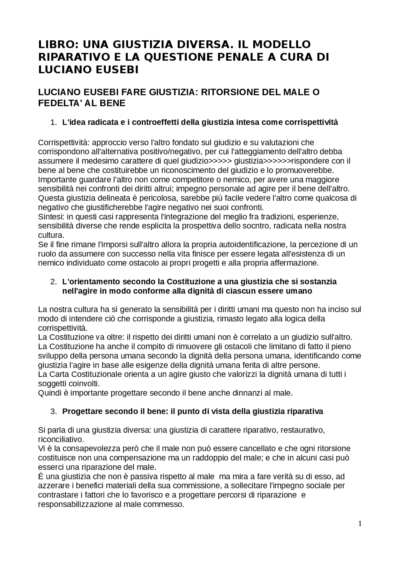 Riassunto Libro Una Giustizia Diversa Docsity