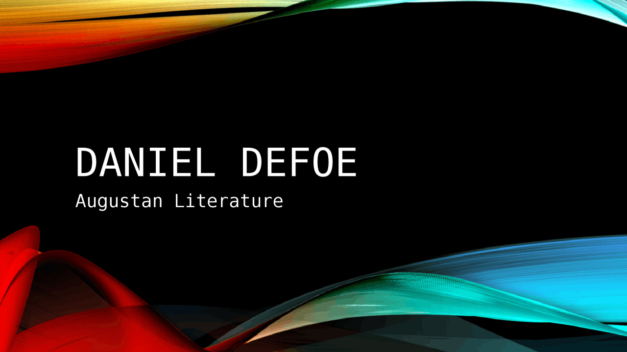 Approfondimento Didattico Su Daniel Defoe Docsity