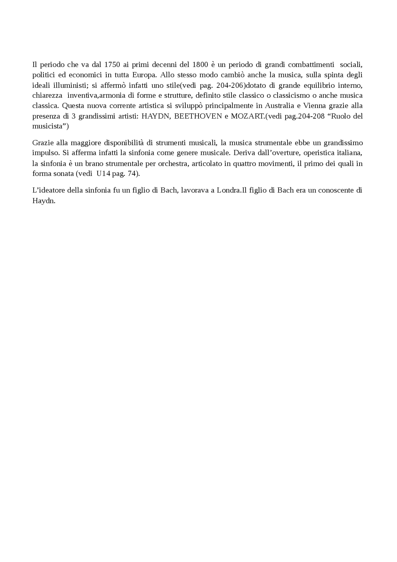 Appunti Sul Classicismo Docsity