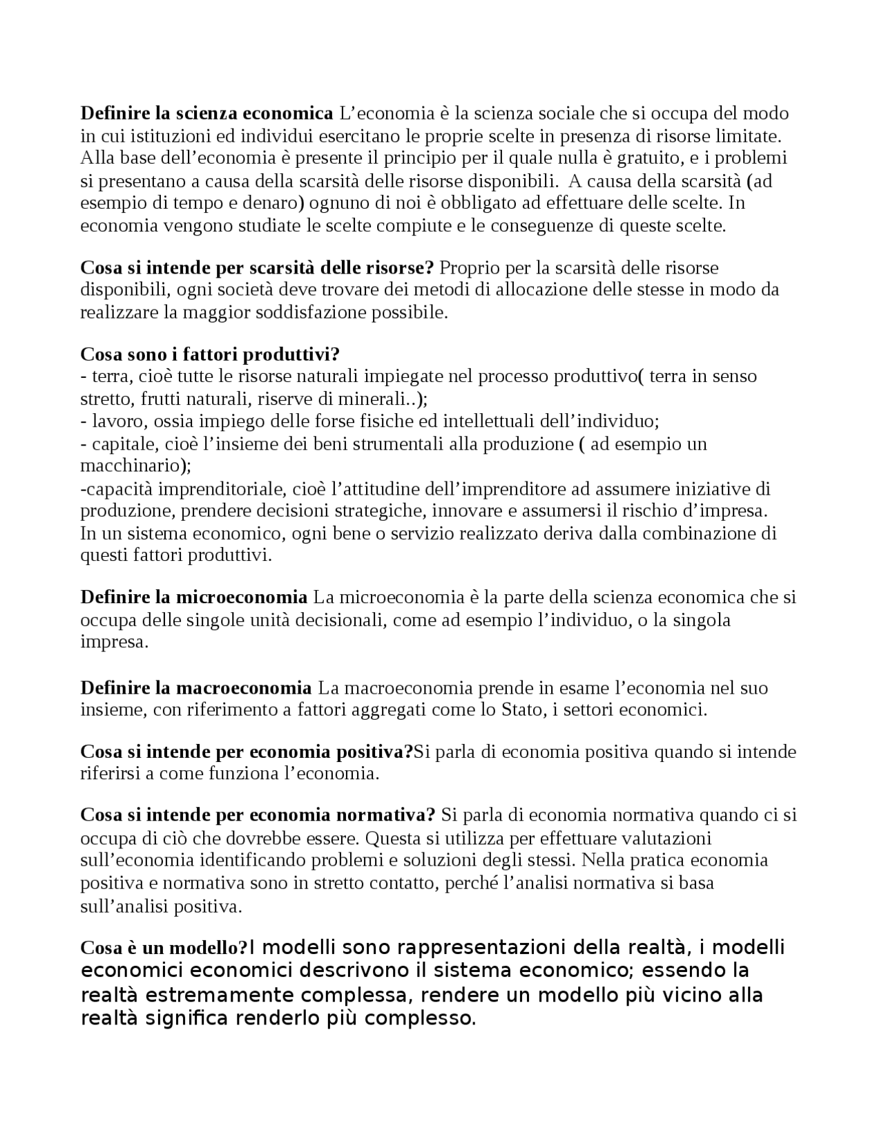 Raccolta Domanderisposte Microeconomia Ecampus Docsity