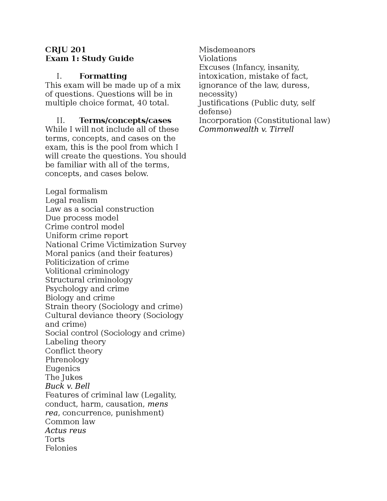 Crju 201 exam 1 study guide - Docsity