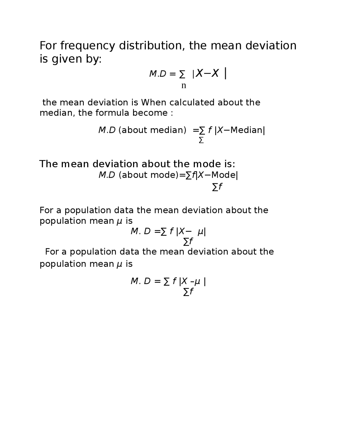 Mean Deviation Docsity