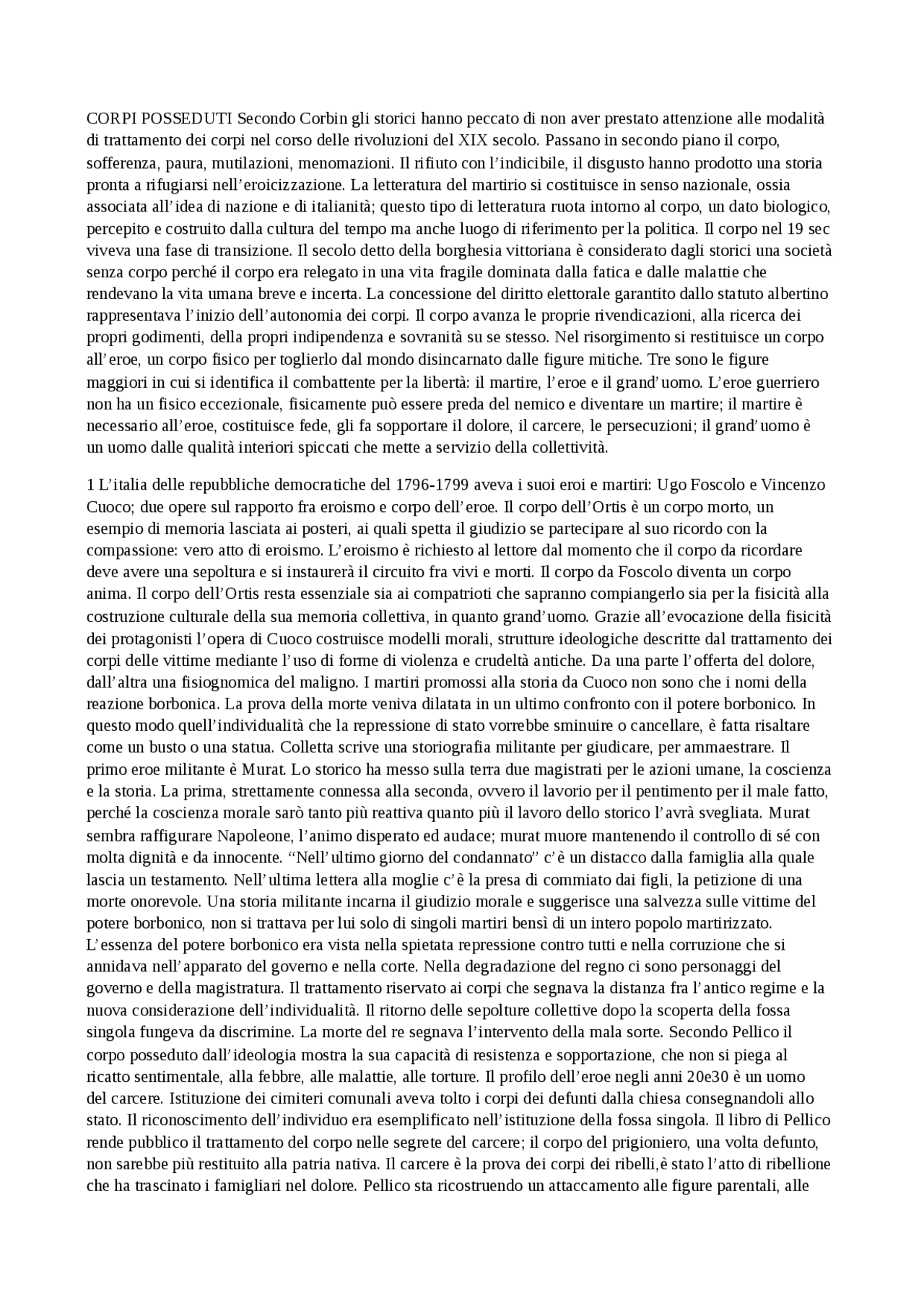 Appunti Corpi Posseduti Docsity