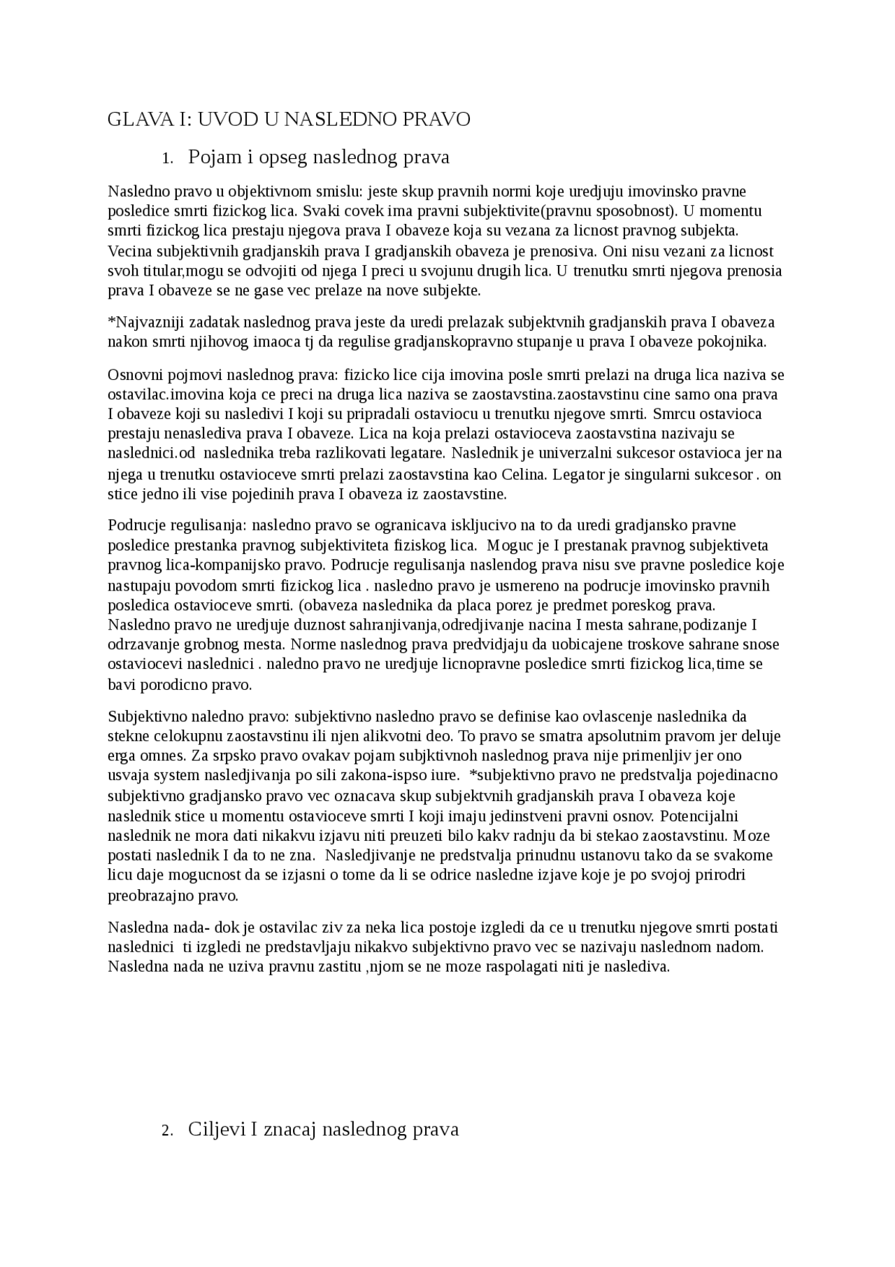 Nasledno Pravo Skripta Rezime Predlog Građansko Pravo Docsity
