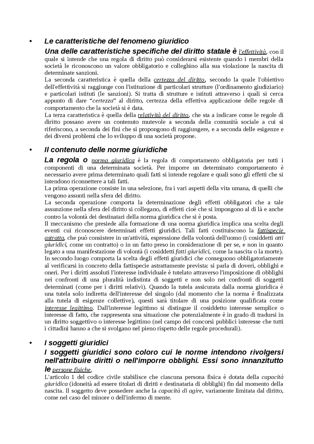 Le Caratteristiche Del Fenomeno Giuridico Docsity