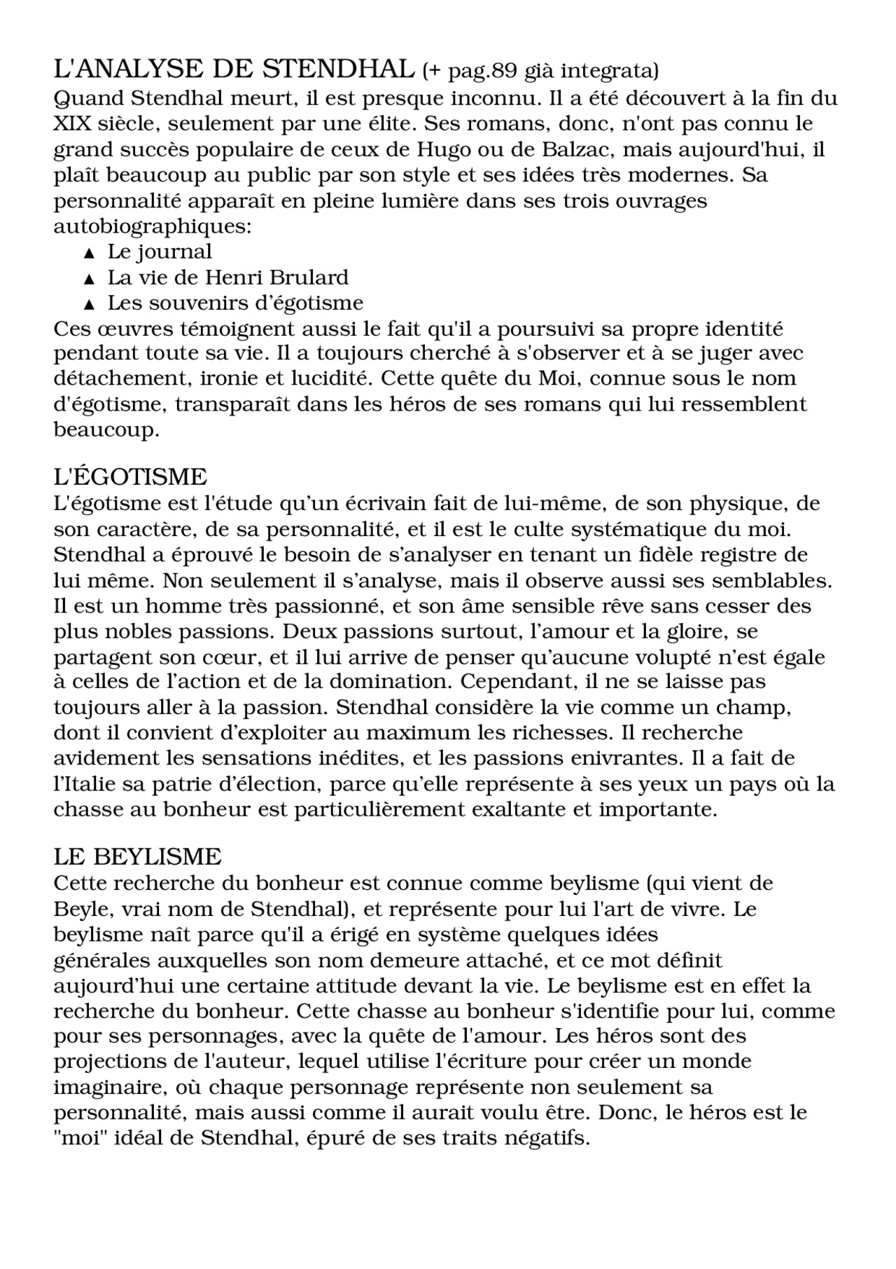 Dispensa Stendhal Docsity