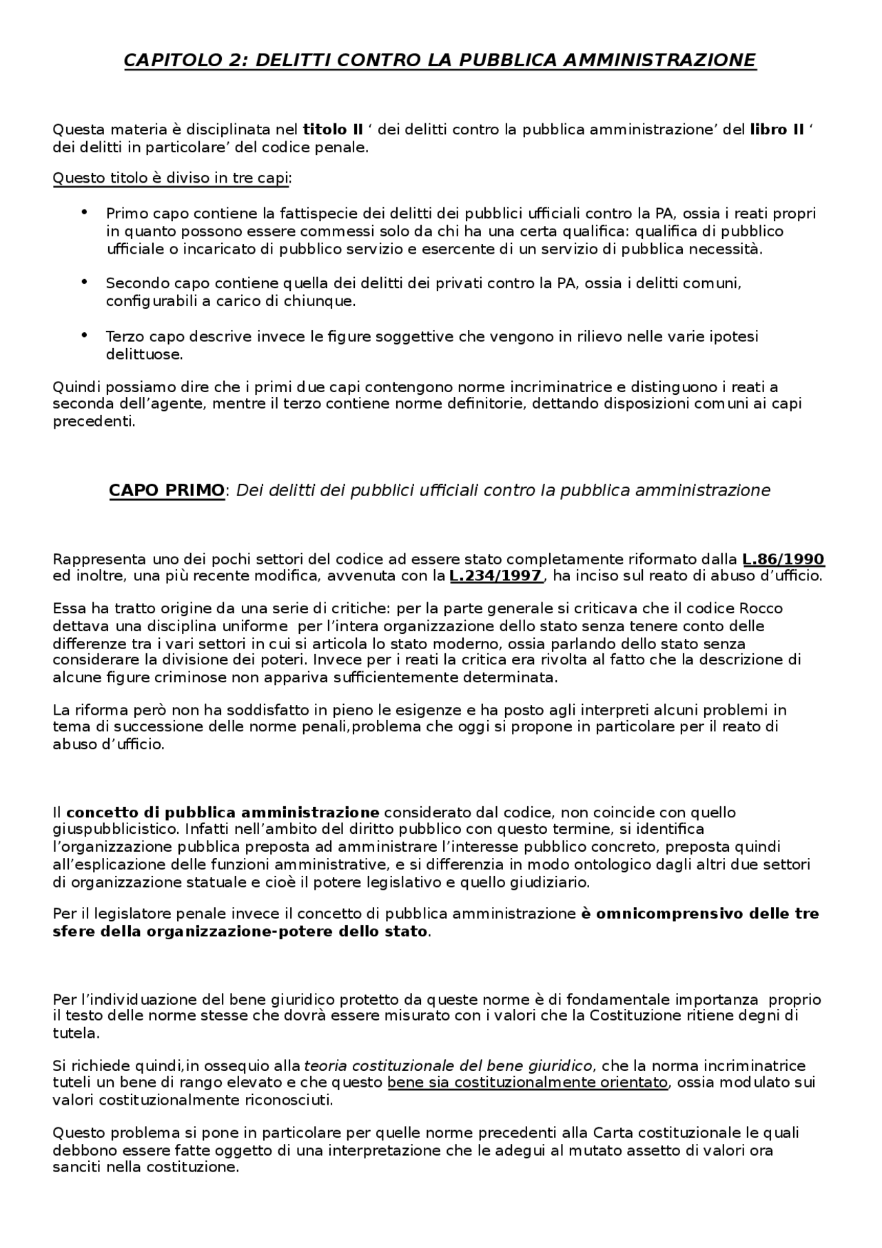 Parte speciale diritto penale - Docsity