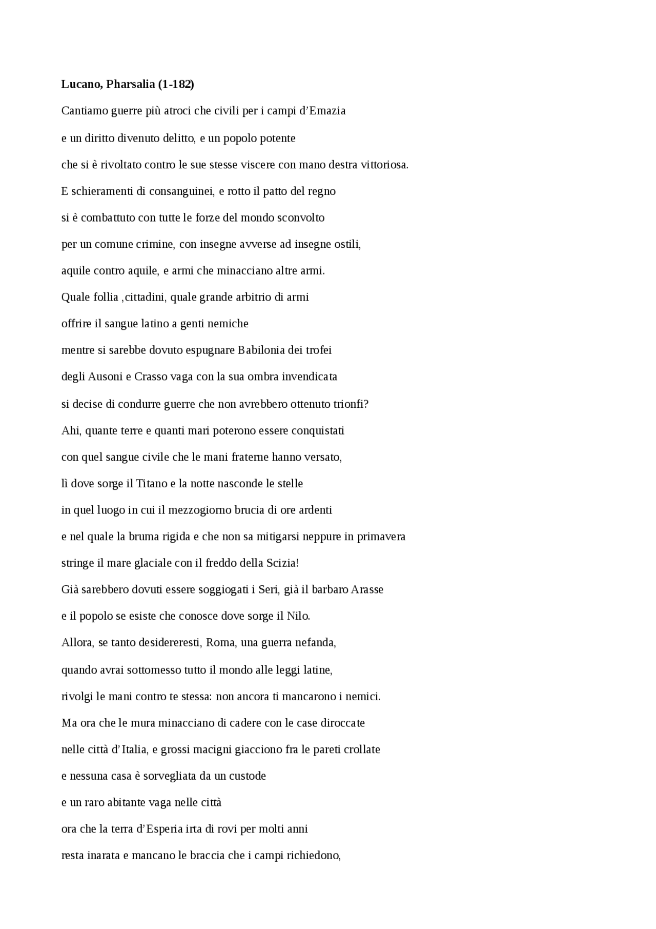 Pharsalia-Lucano - Docsity