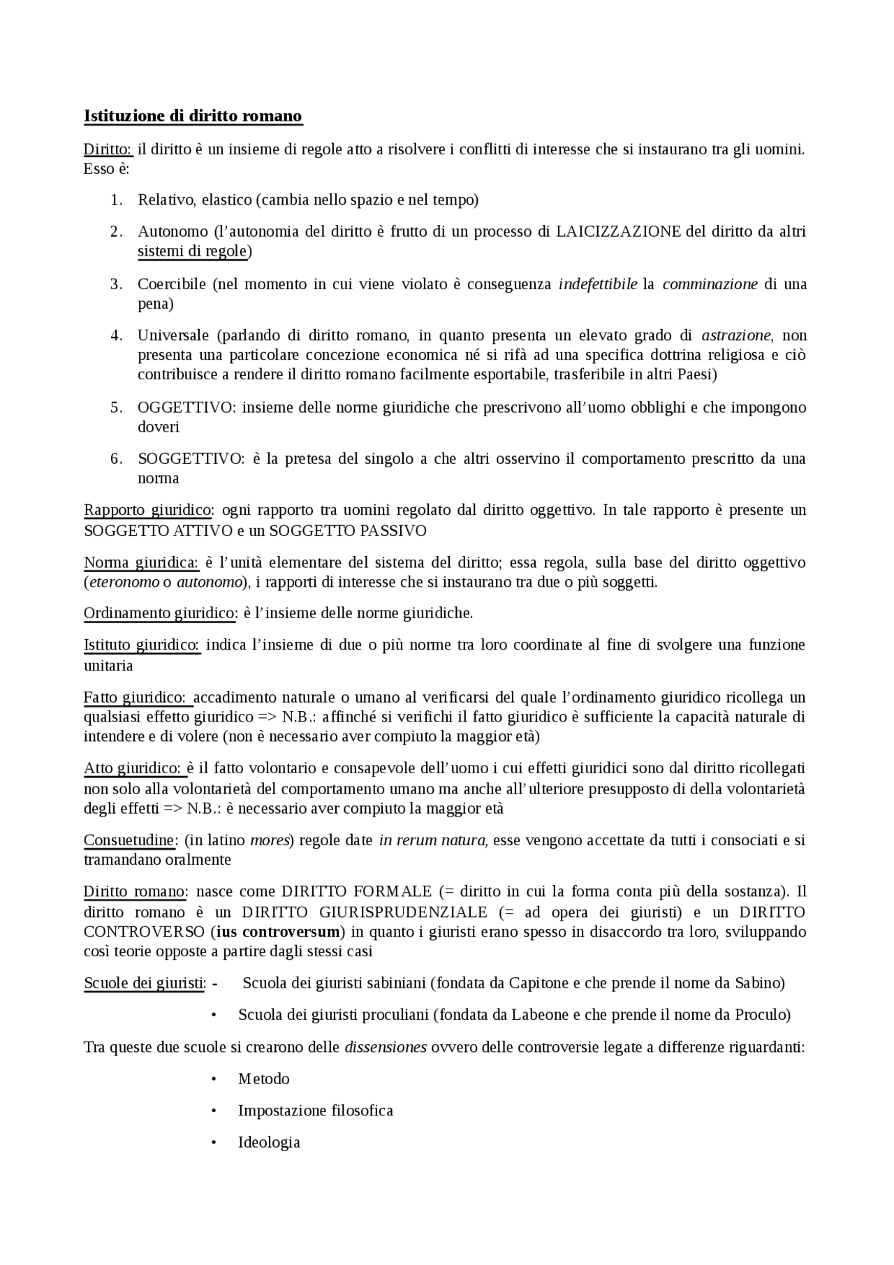 Istituzione Di Diritto Romano Docsity