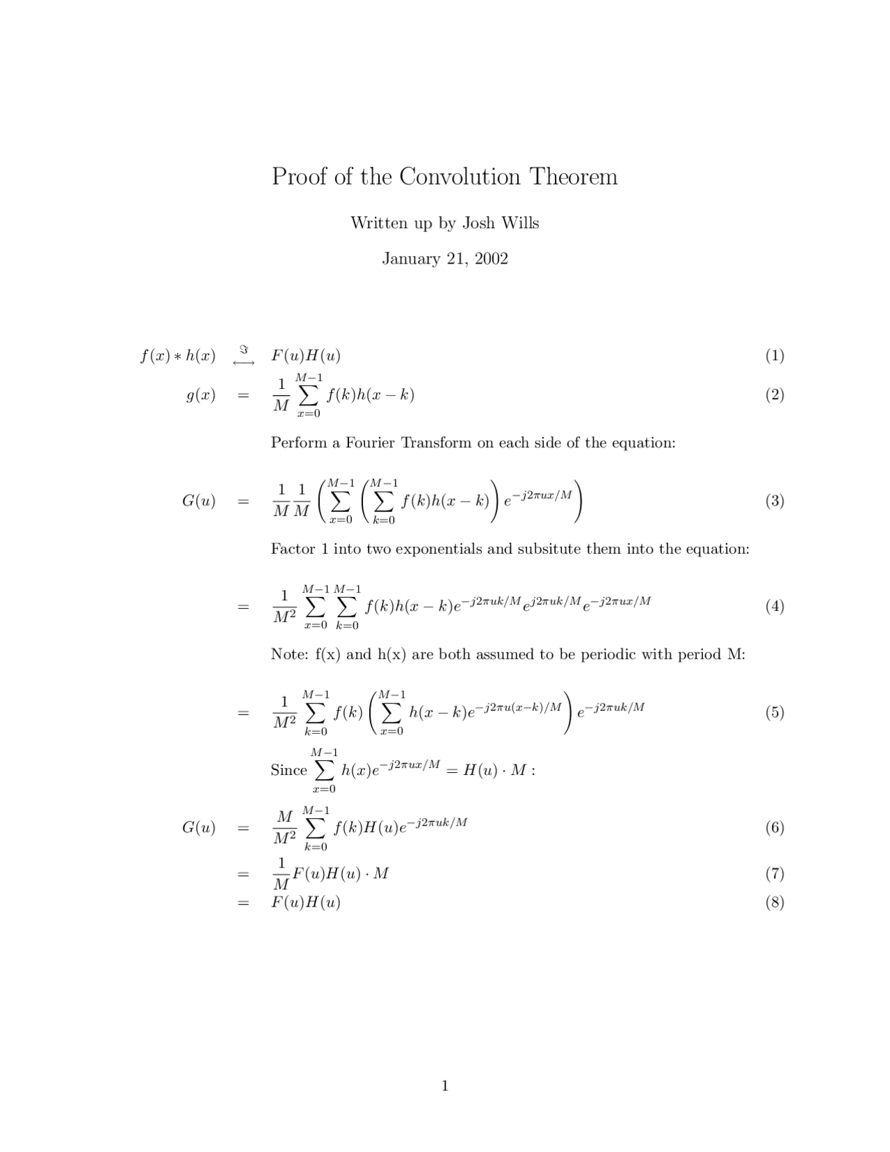 Conv theorem | Essays (high school) Engineering Mathematics | Docsity