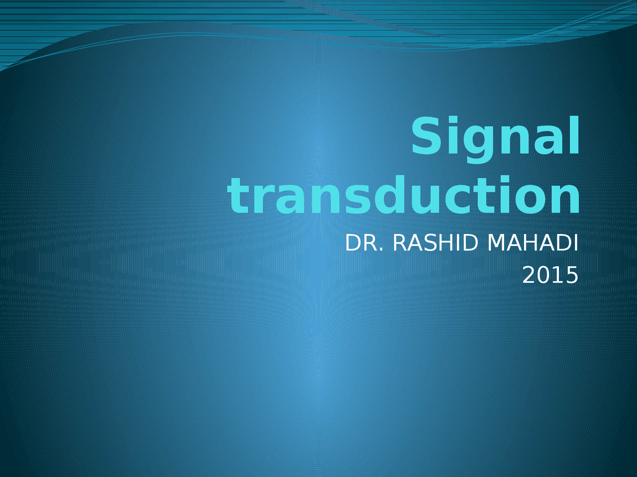 Signal Transduction Docsity