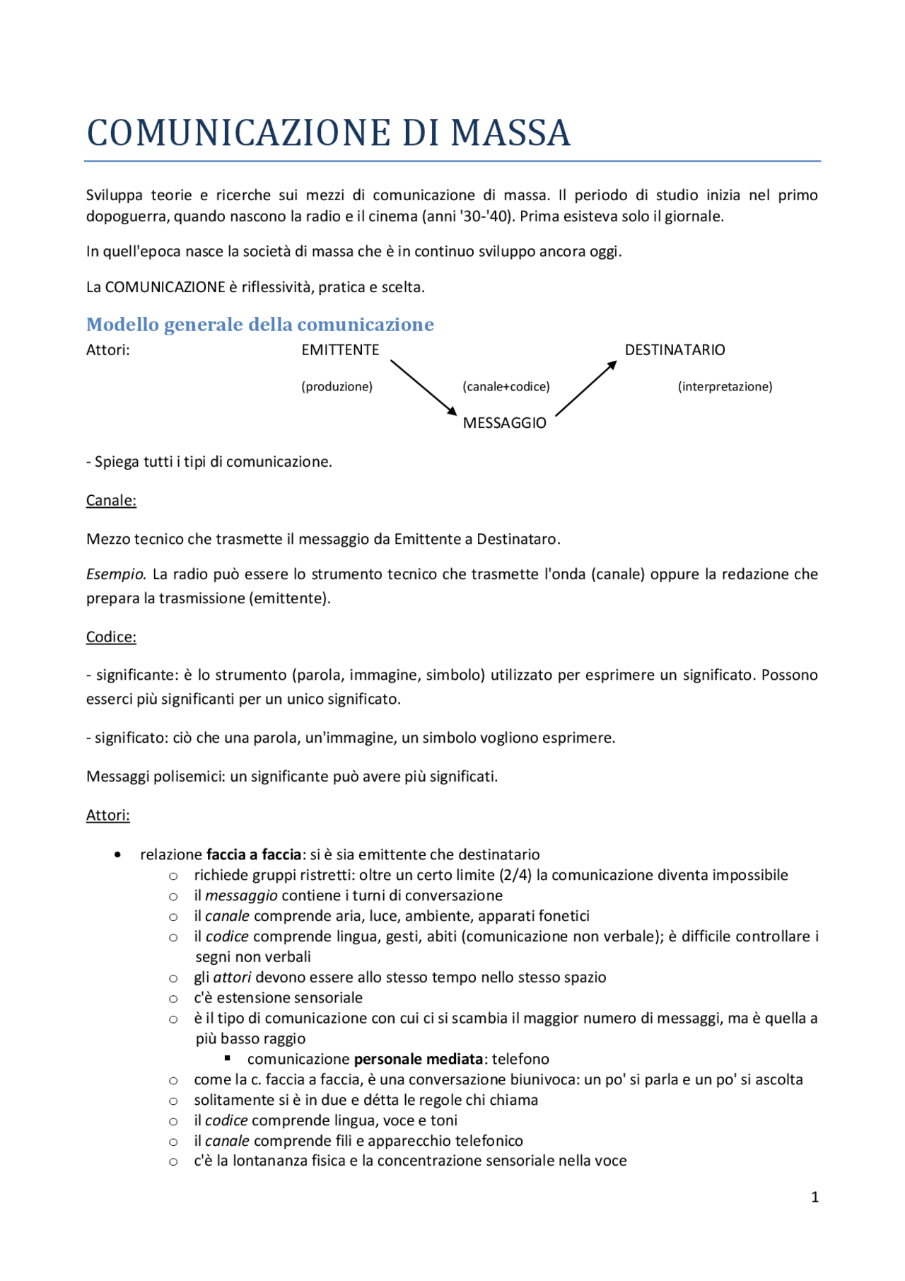 Comunicazione Massa Docsity