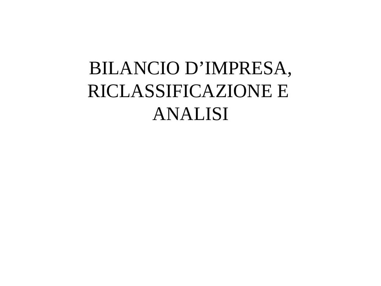 Analisi Di Bilancio Docsity