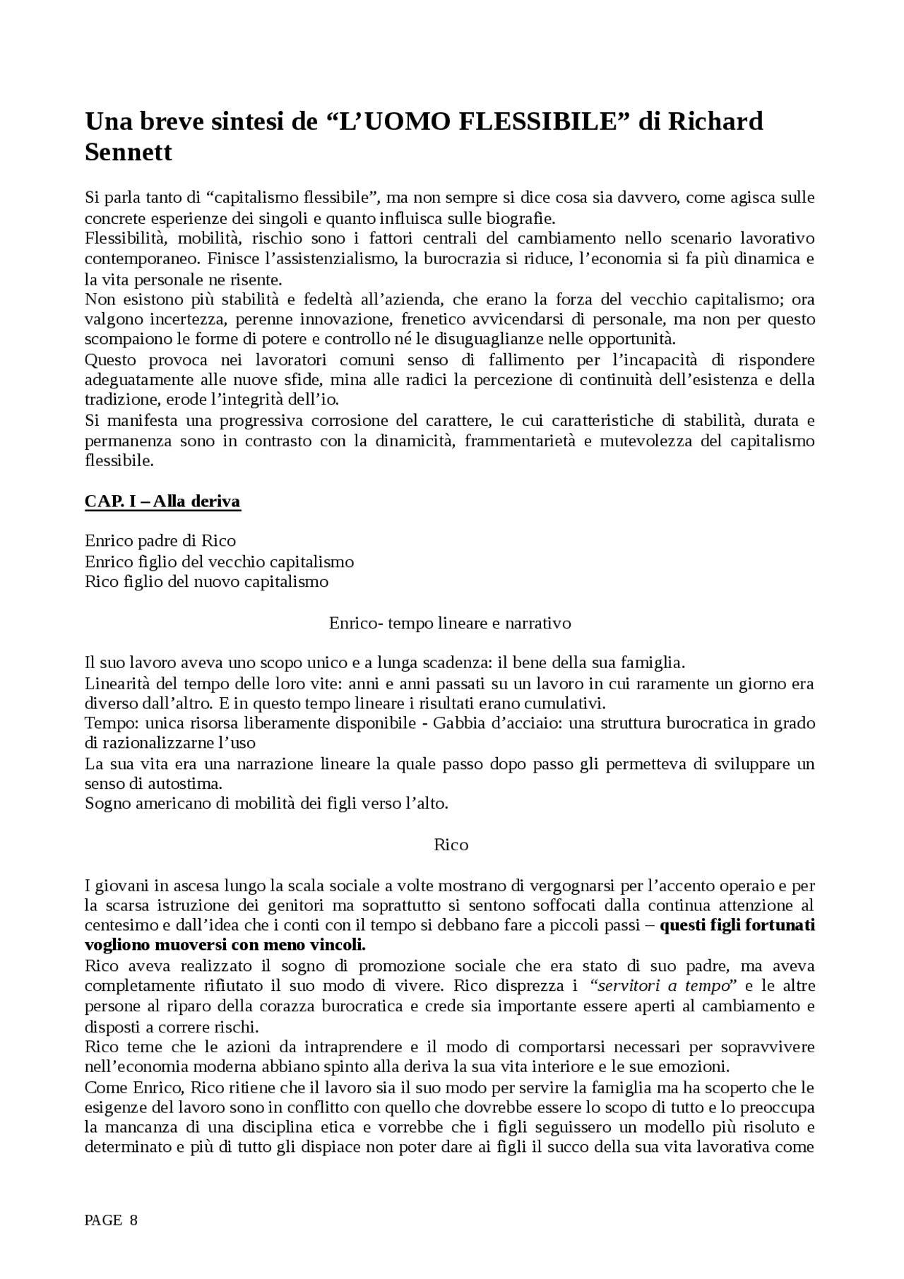 Luomo Flessibile R Sennett Docsity