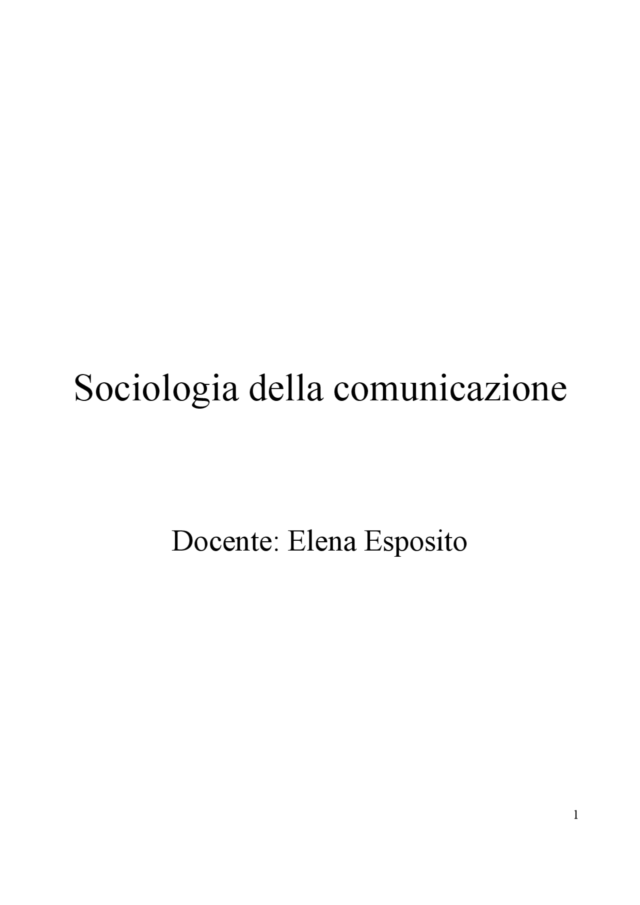 Riassunto Corso Sociologia Della Comunicazione Docsity