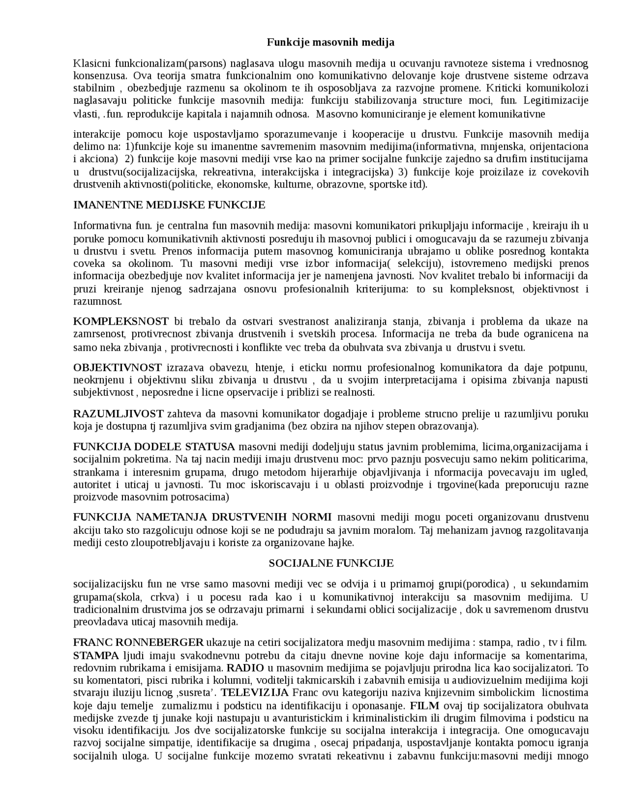 Funkcije Masovnih Medija Vreg Skripte Predlog Komunikacija U Nastavi