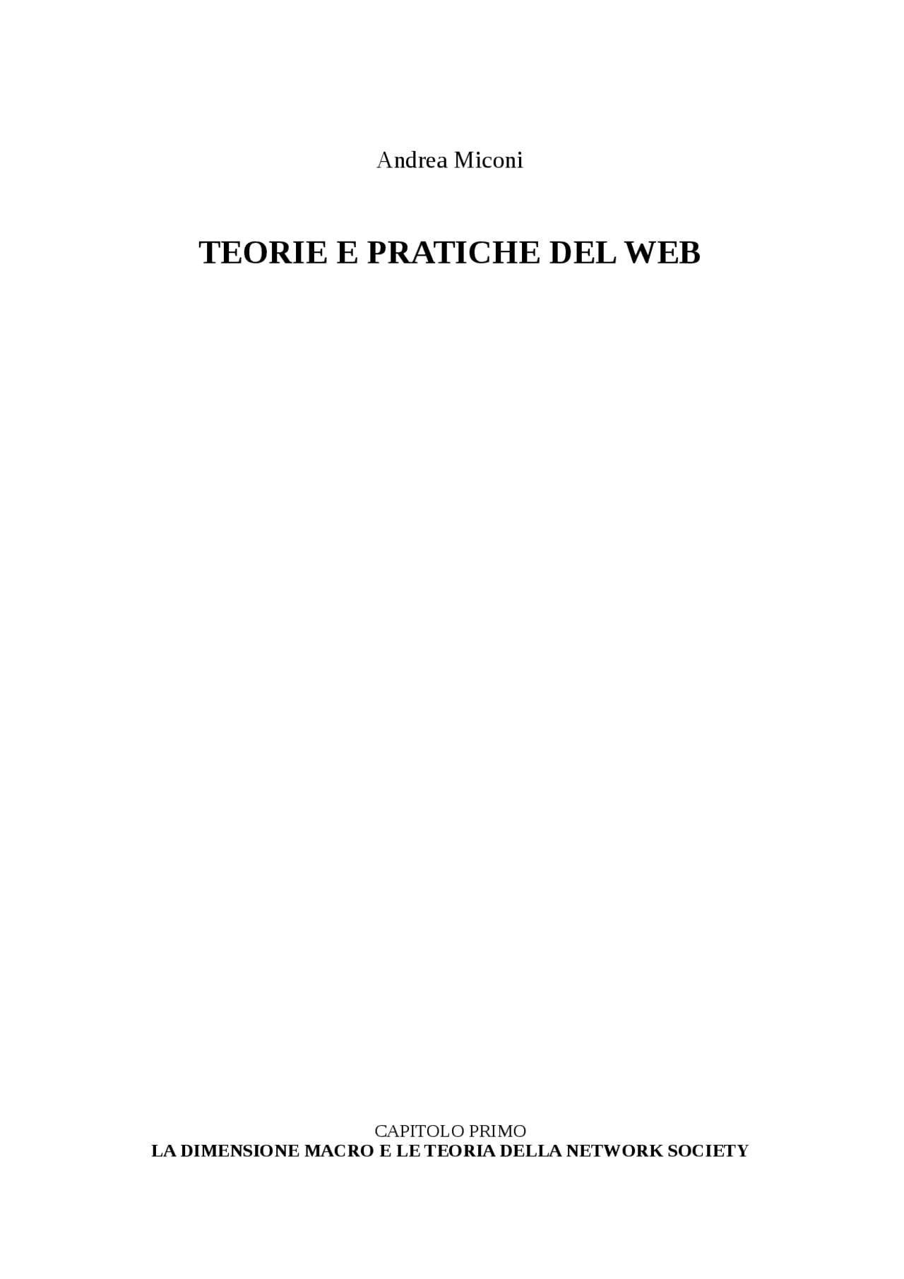Riassunto Teorie E Pratiche Del Web Amiconi 2013 Docsity
