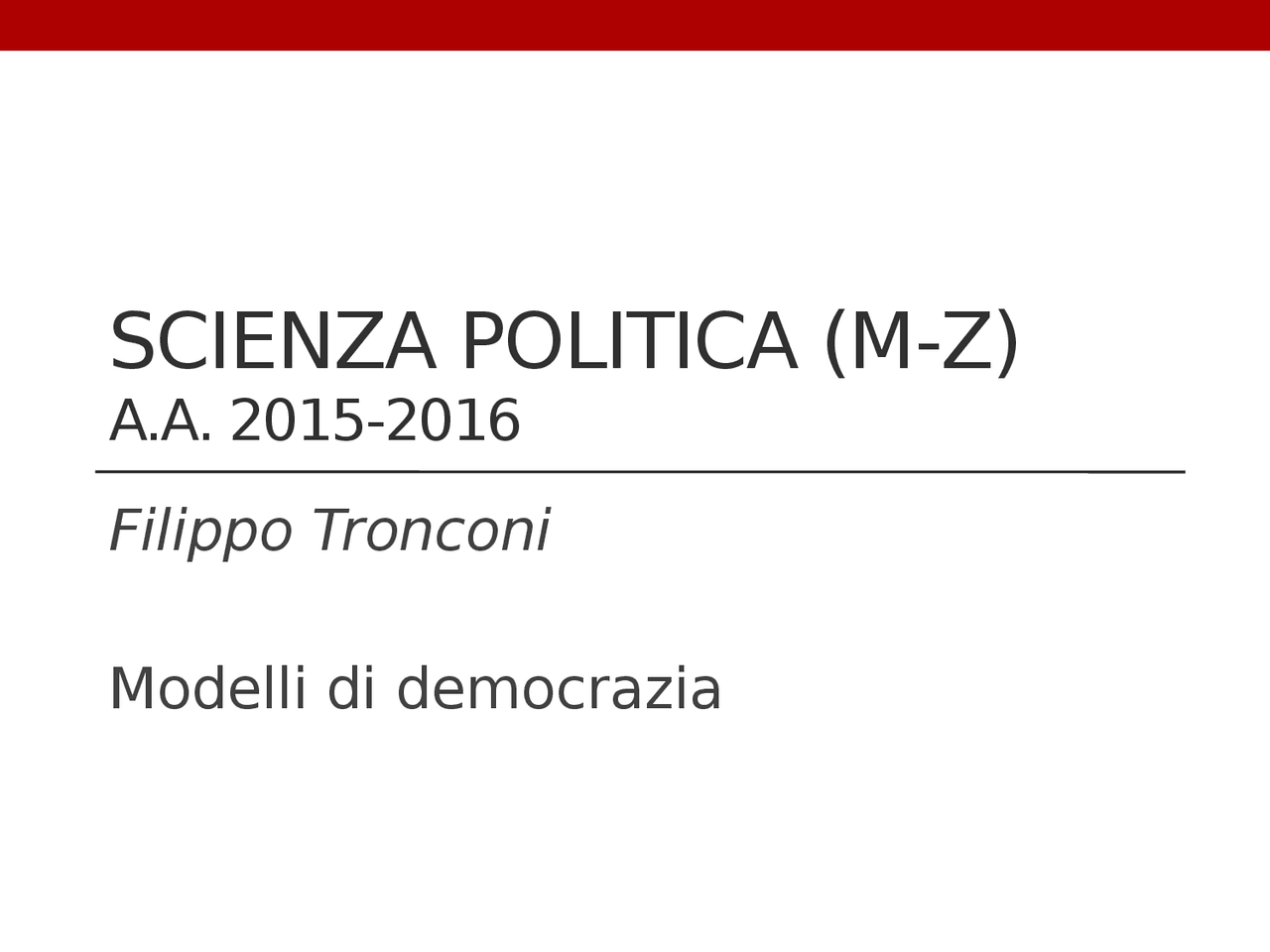 Modelli Di Democrazia Docsity