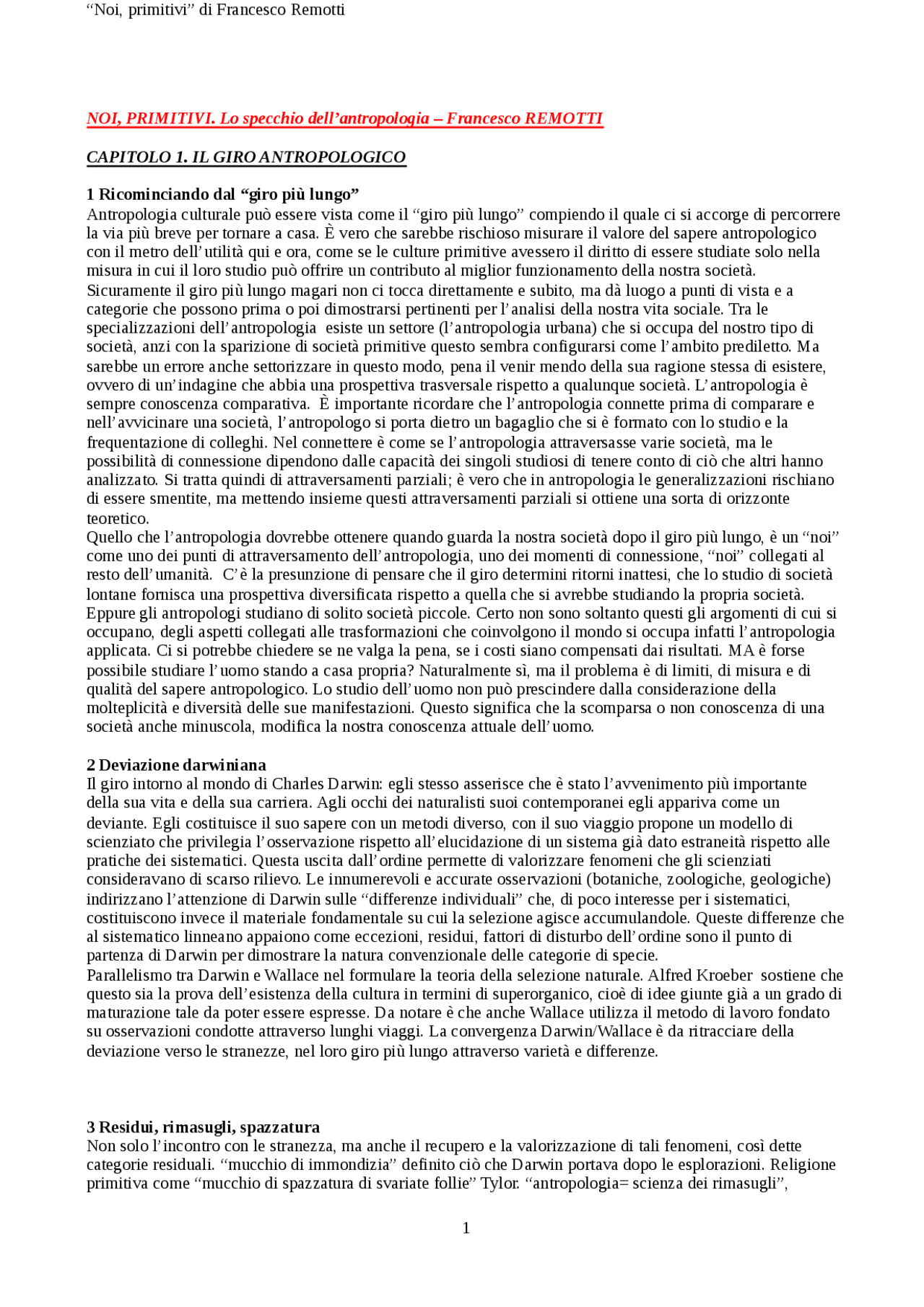 Noi Primitivi Francesco Remotti Docsity