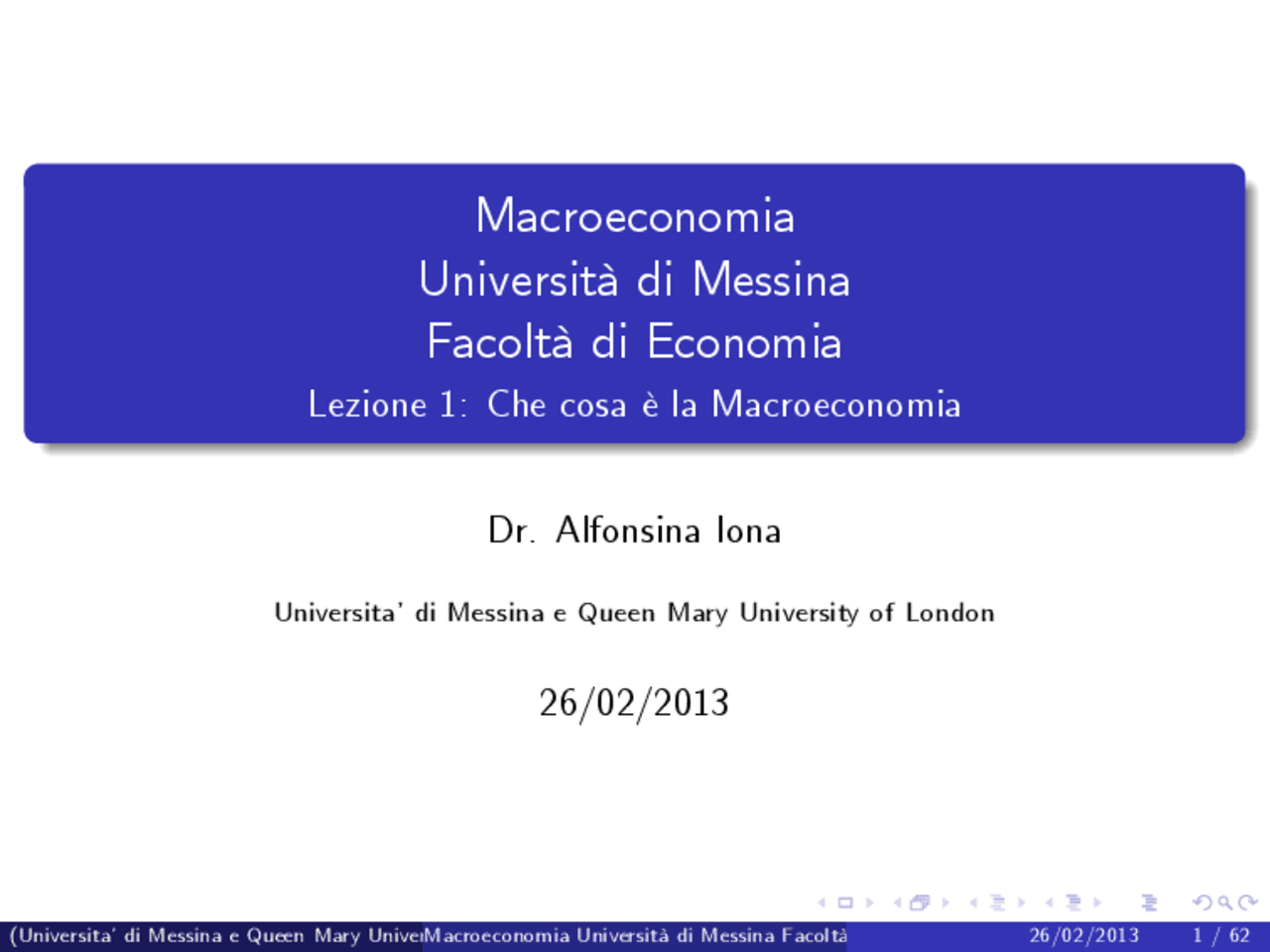 Macro Lect1 Slide Di Macroeconomia Docsity