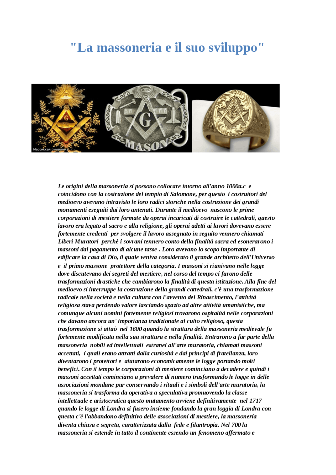 La Massoneria In Russia Docsity