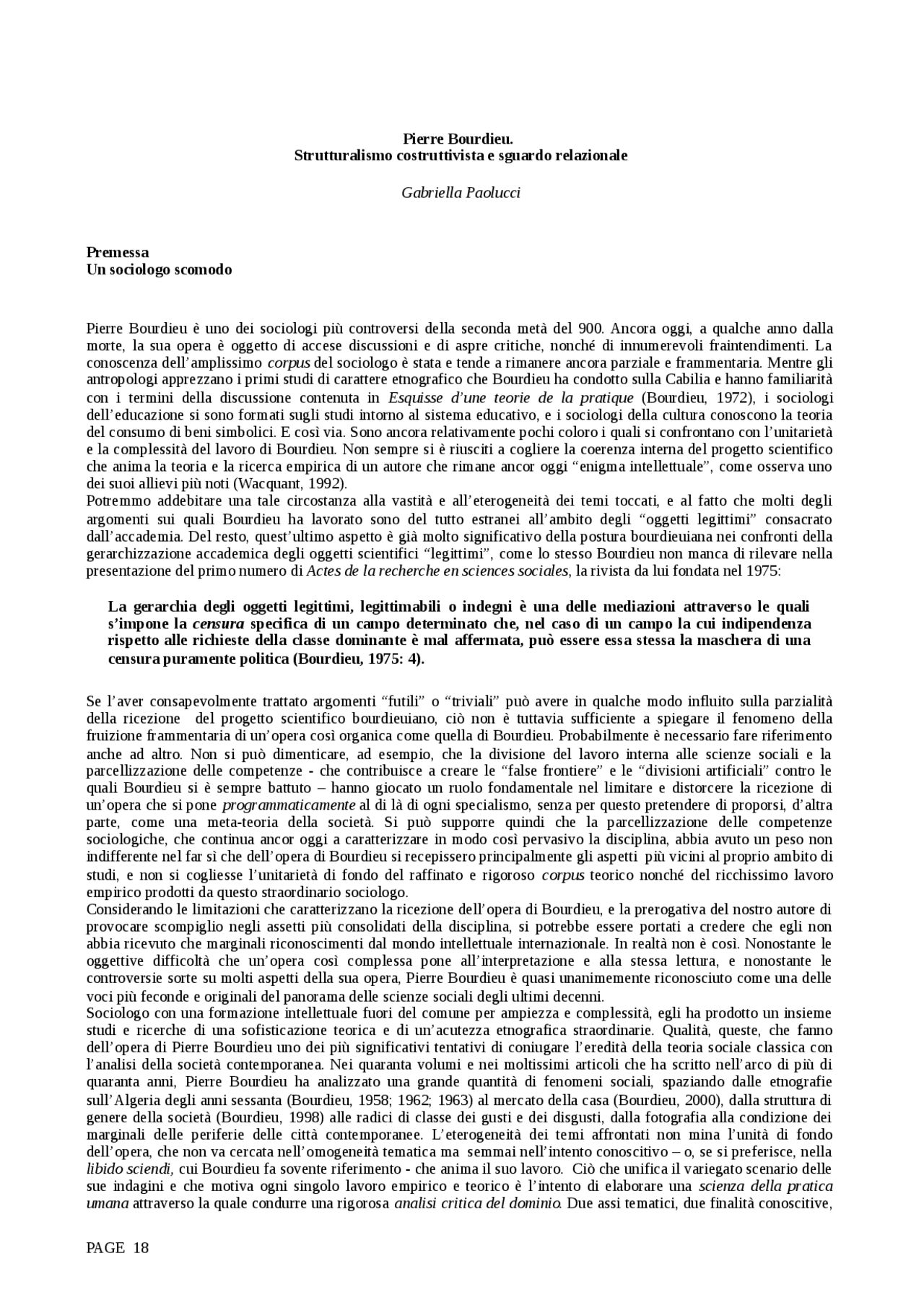 Paolucci Bourdieu Docsity