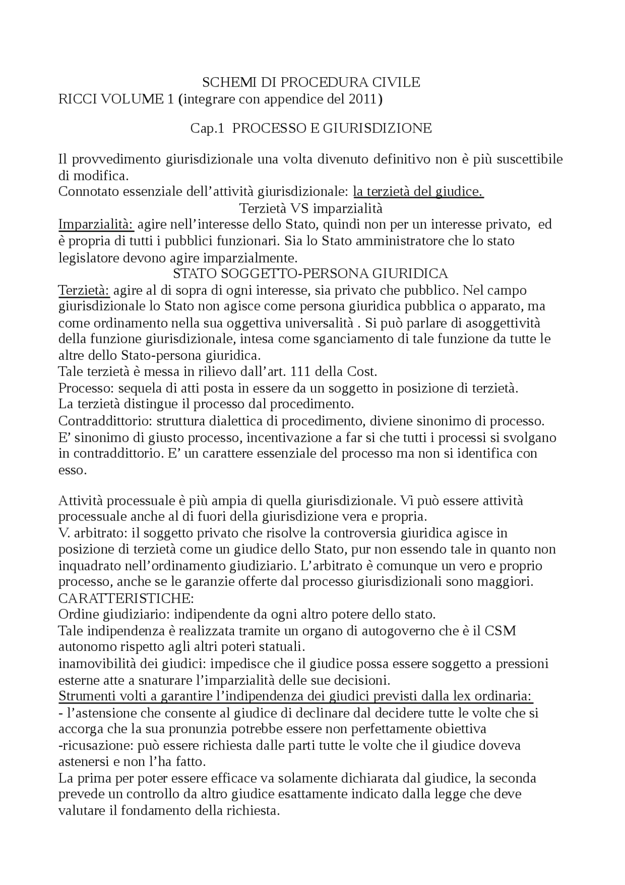 Schemi Di Procedura Civile Docsity