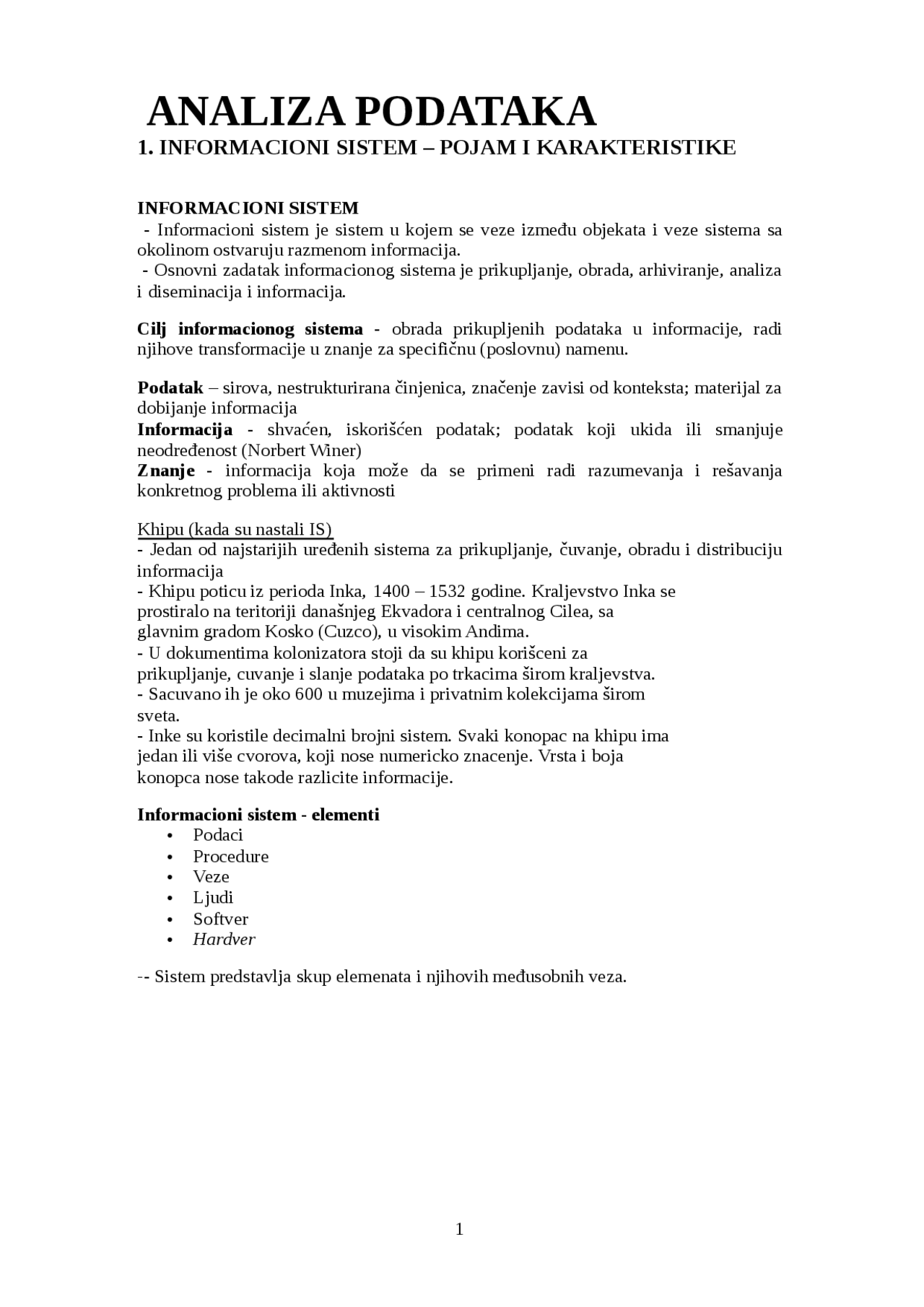 Osnovi organizacije FON | Rezime' predlog Arhitektura i organizacija računara - Docsity