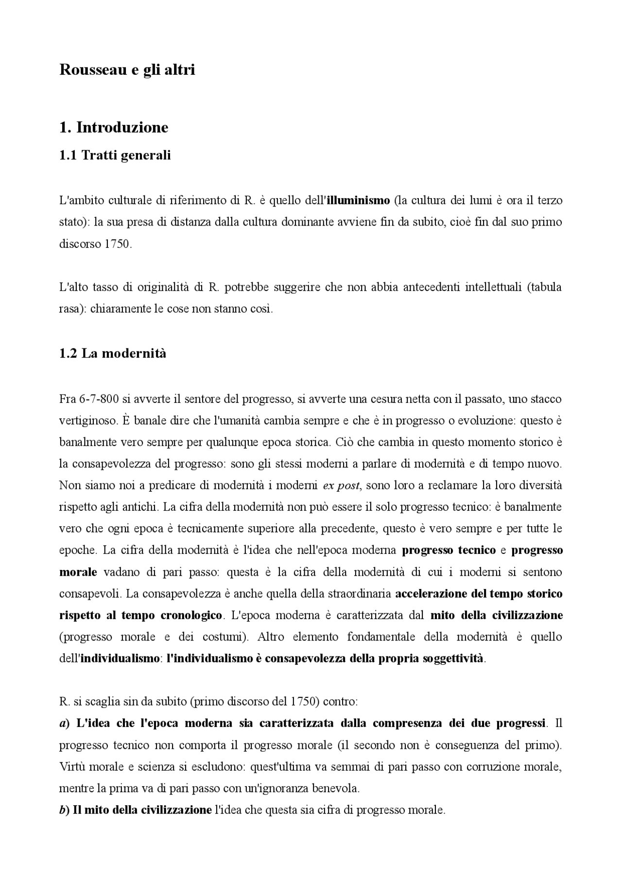 Rousseau E Gli Altri Docsity