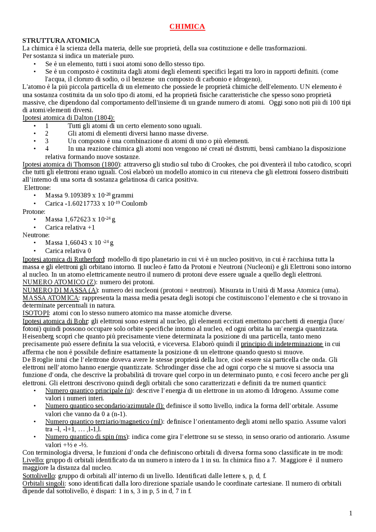 Chimica Docsity