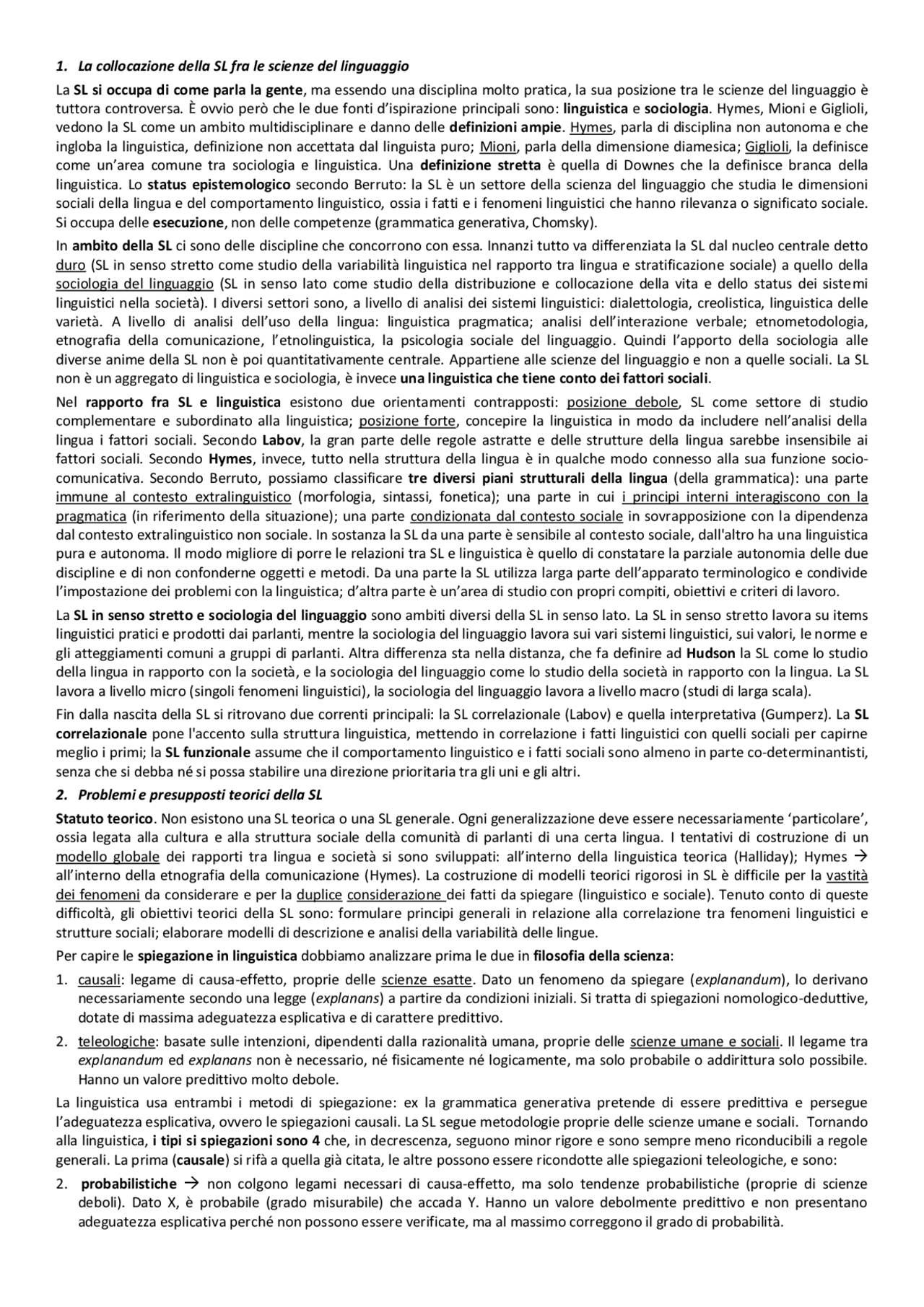 Fondamenti Di Sociolinguistica Berruto Docsity