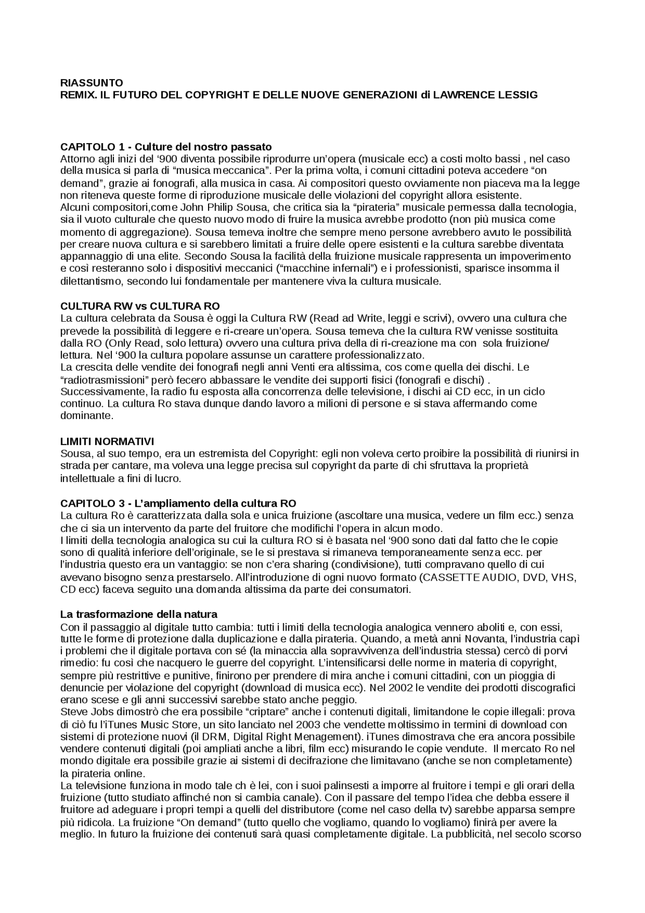 Remix. Il futuro del copyright e delle nuove generazioni - Lawrence ...