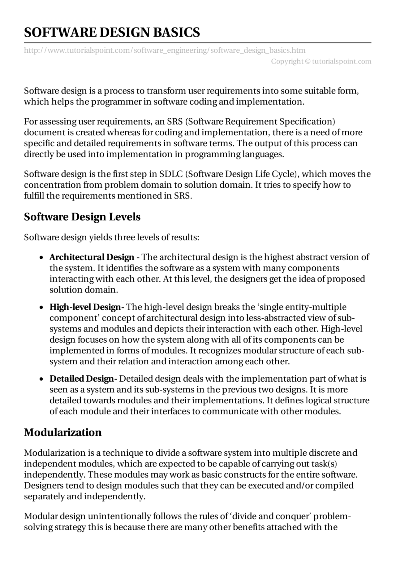 Software Design Basics Docsity