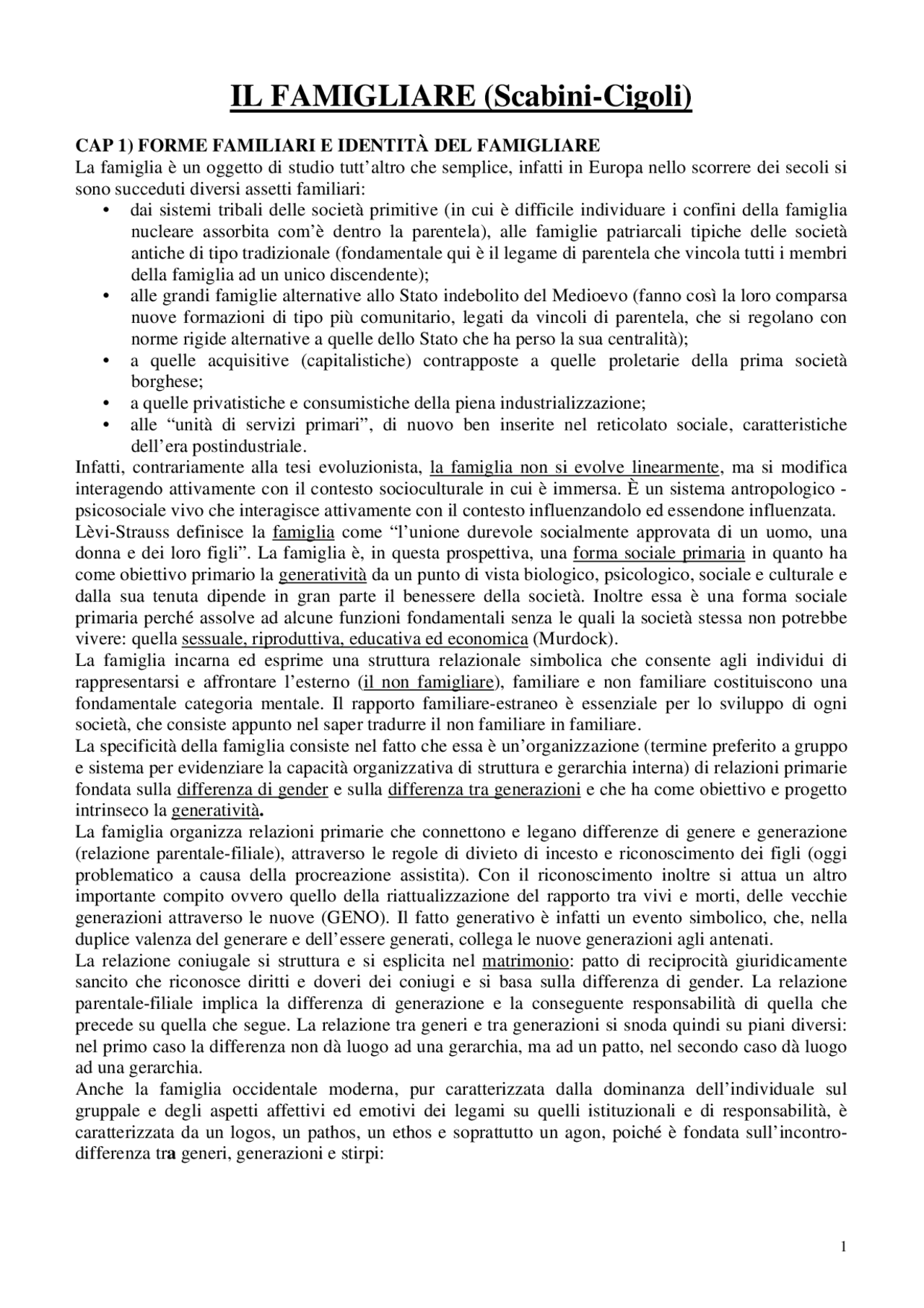 Il Famigliare Docsity