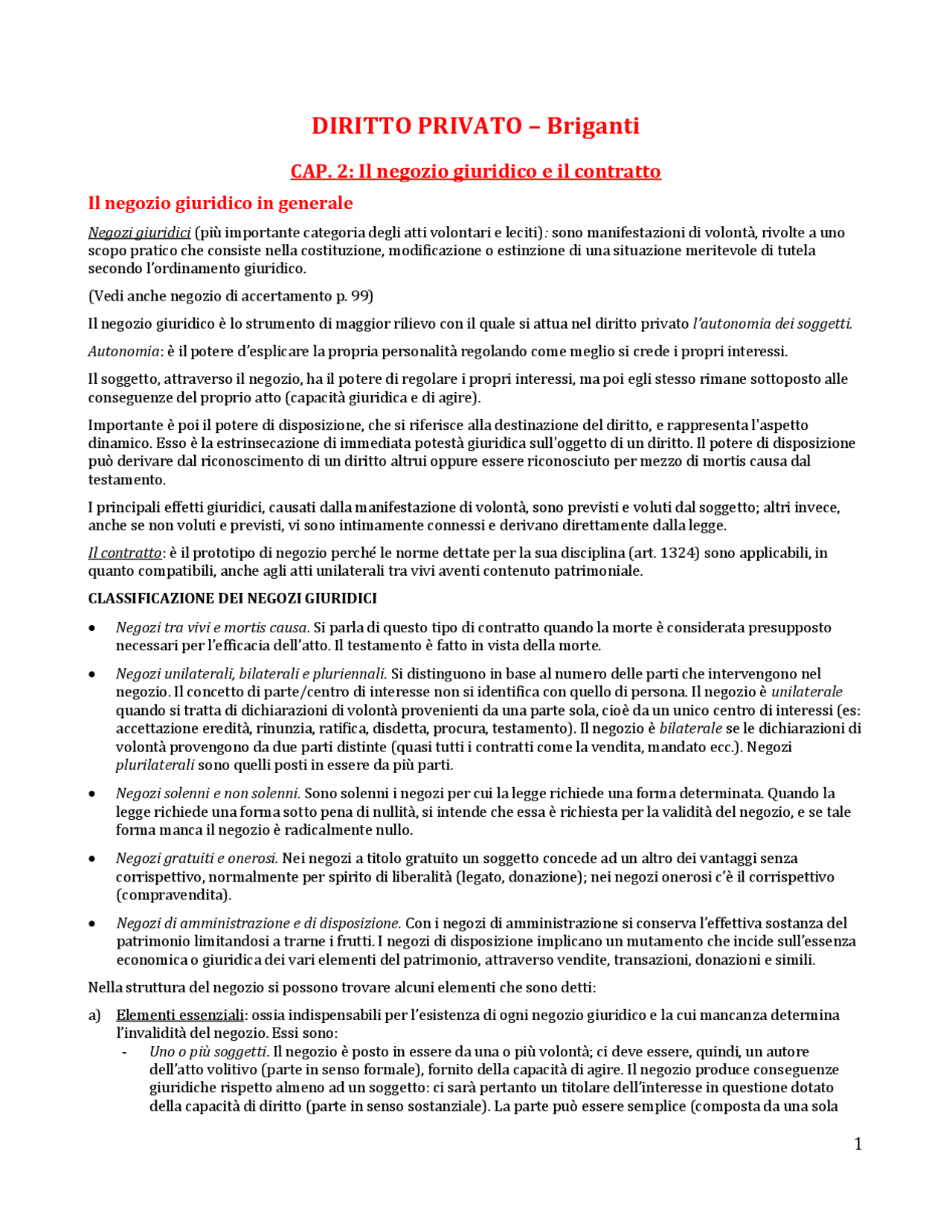 Diritto Privato Trabucchi Esame Con Prof Briganti Docsity