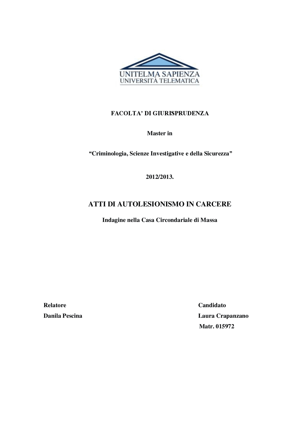 TESI CRAPANZANO Laura - Docsity