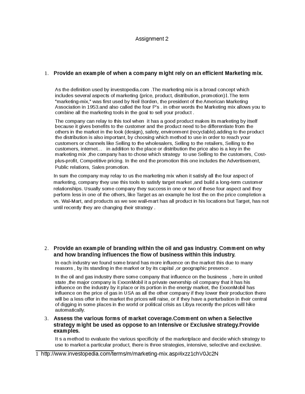 Assignment 2 Docsity