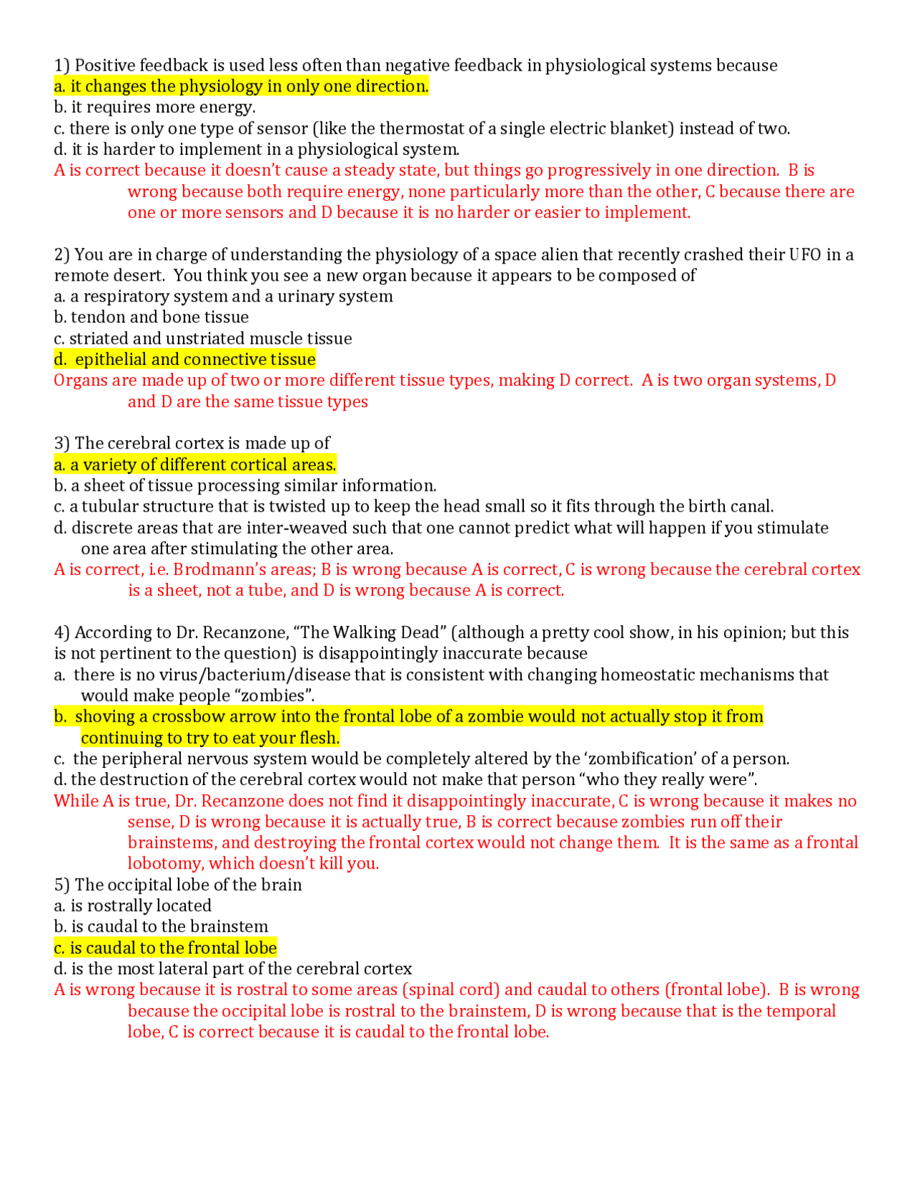 Solved Midterm Exam For Systemic Physiology Npb 101 Docsity