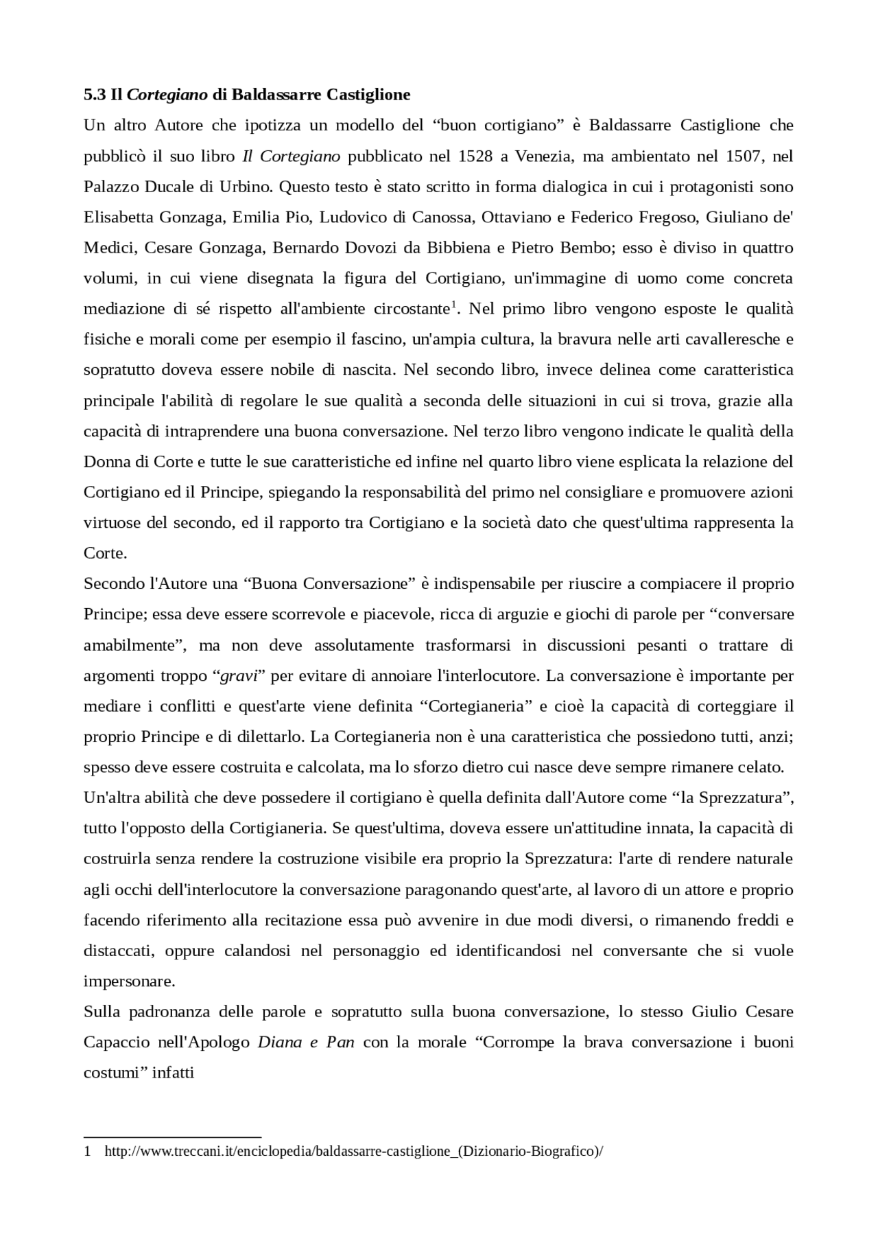 Schema Il Cortegiano Di Baldassarre Castiglione Docsity