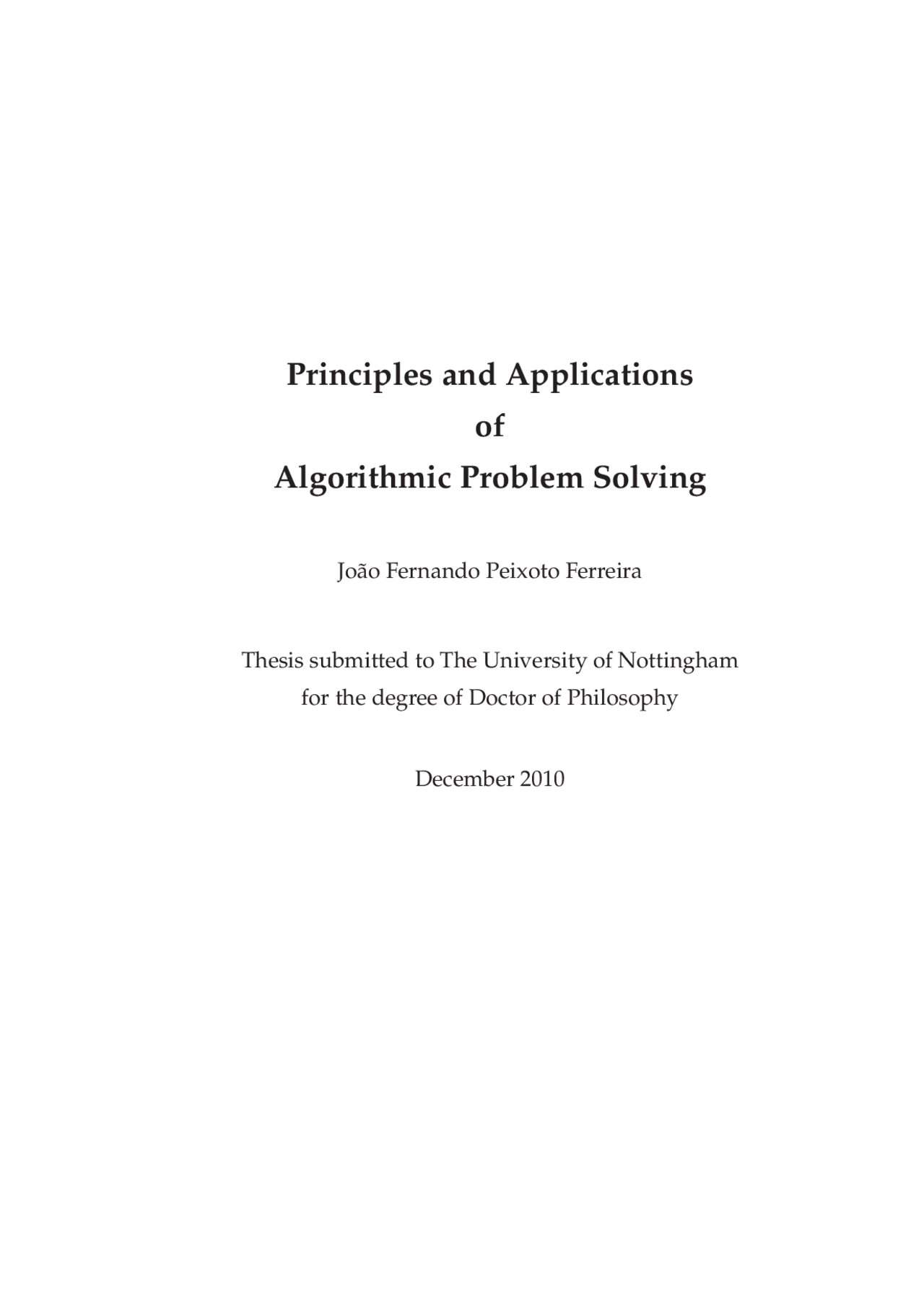 Algorithmic Problem Solving - Docsity