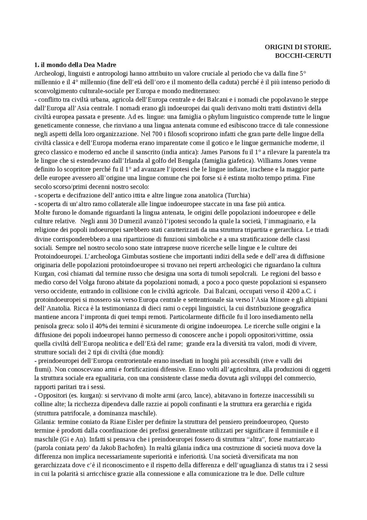 Origini Di Storie Bocchi Ceruti Docsity